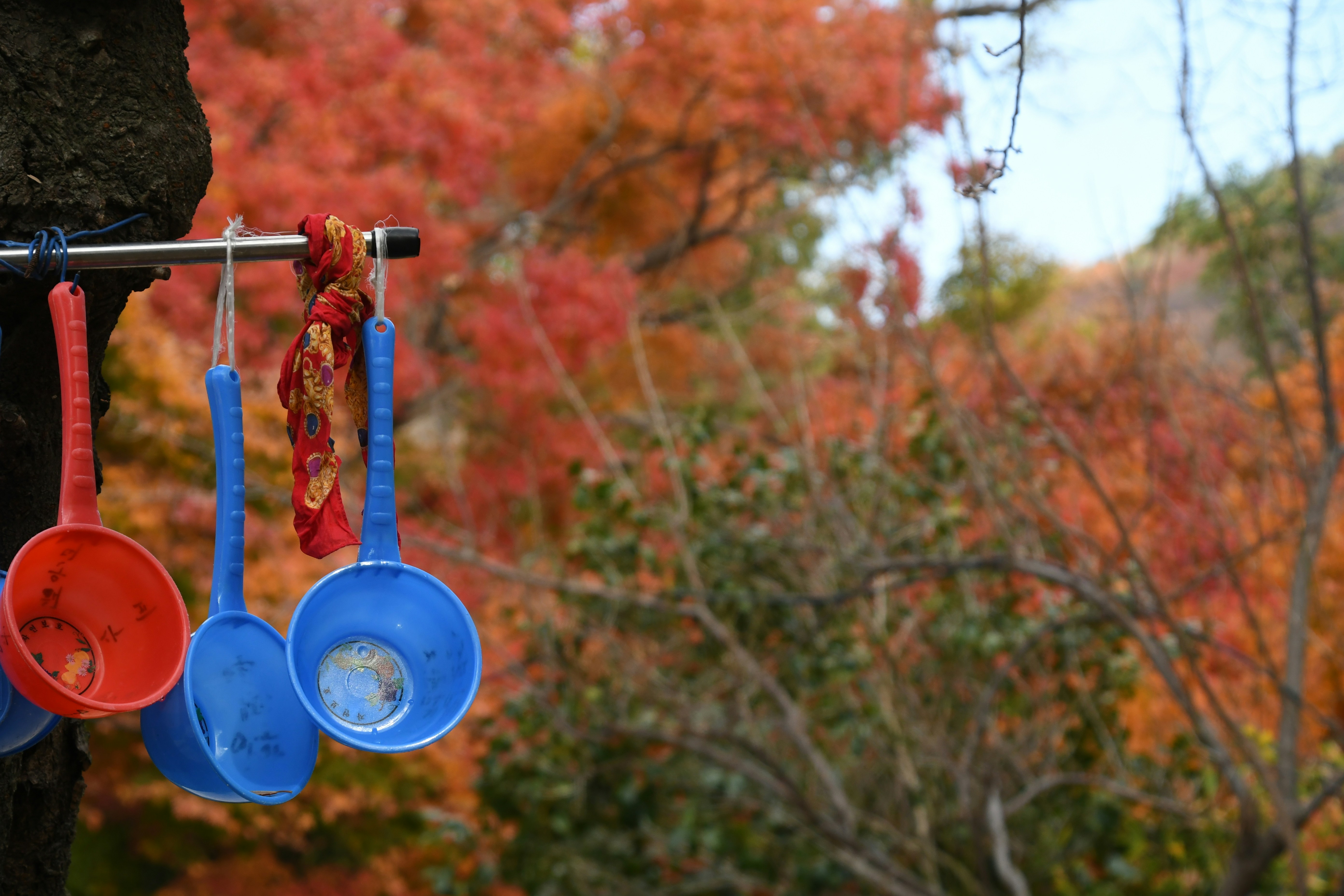 blue and white hanging ornament