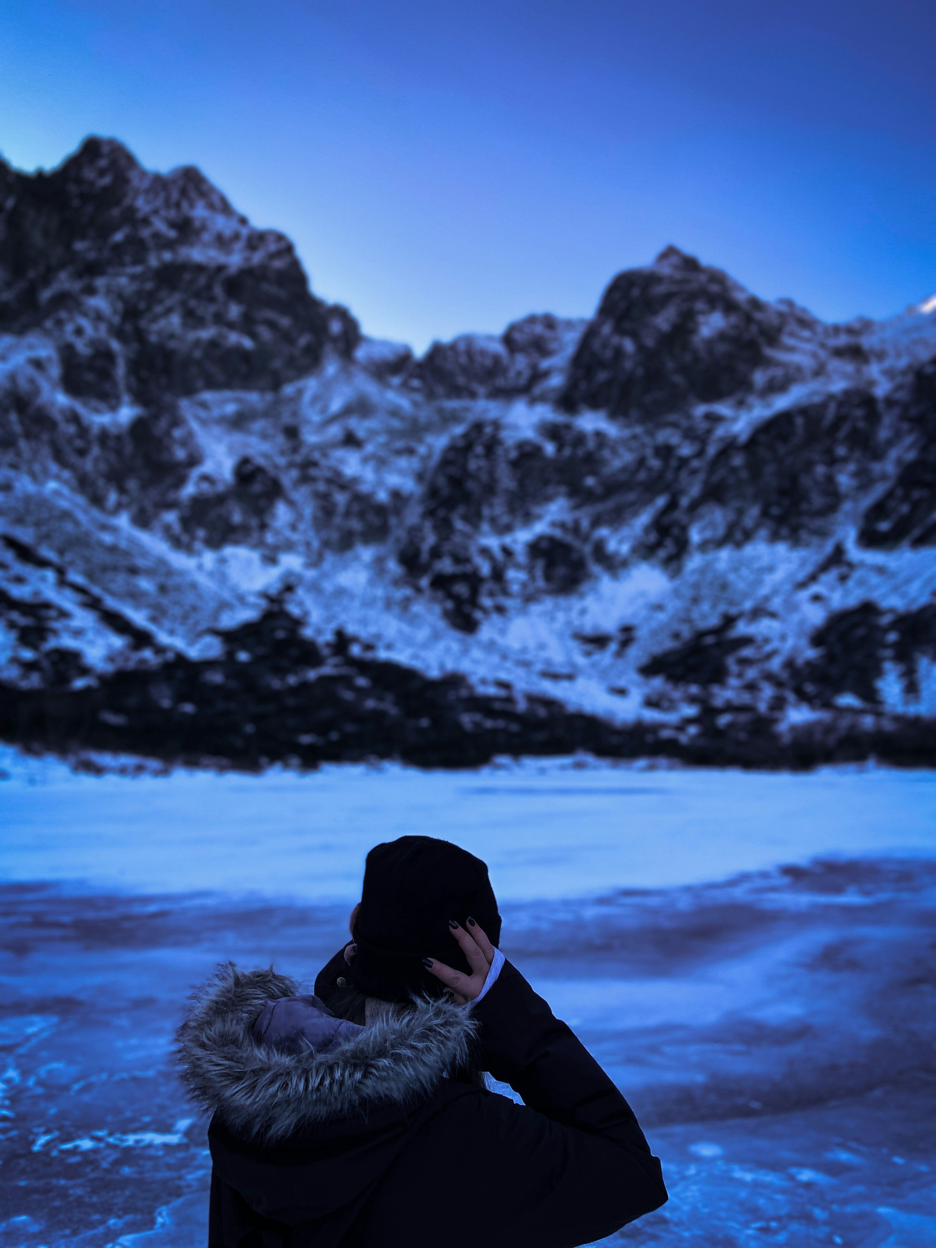Blue Hour Reverie on an Icy Shore