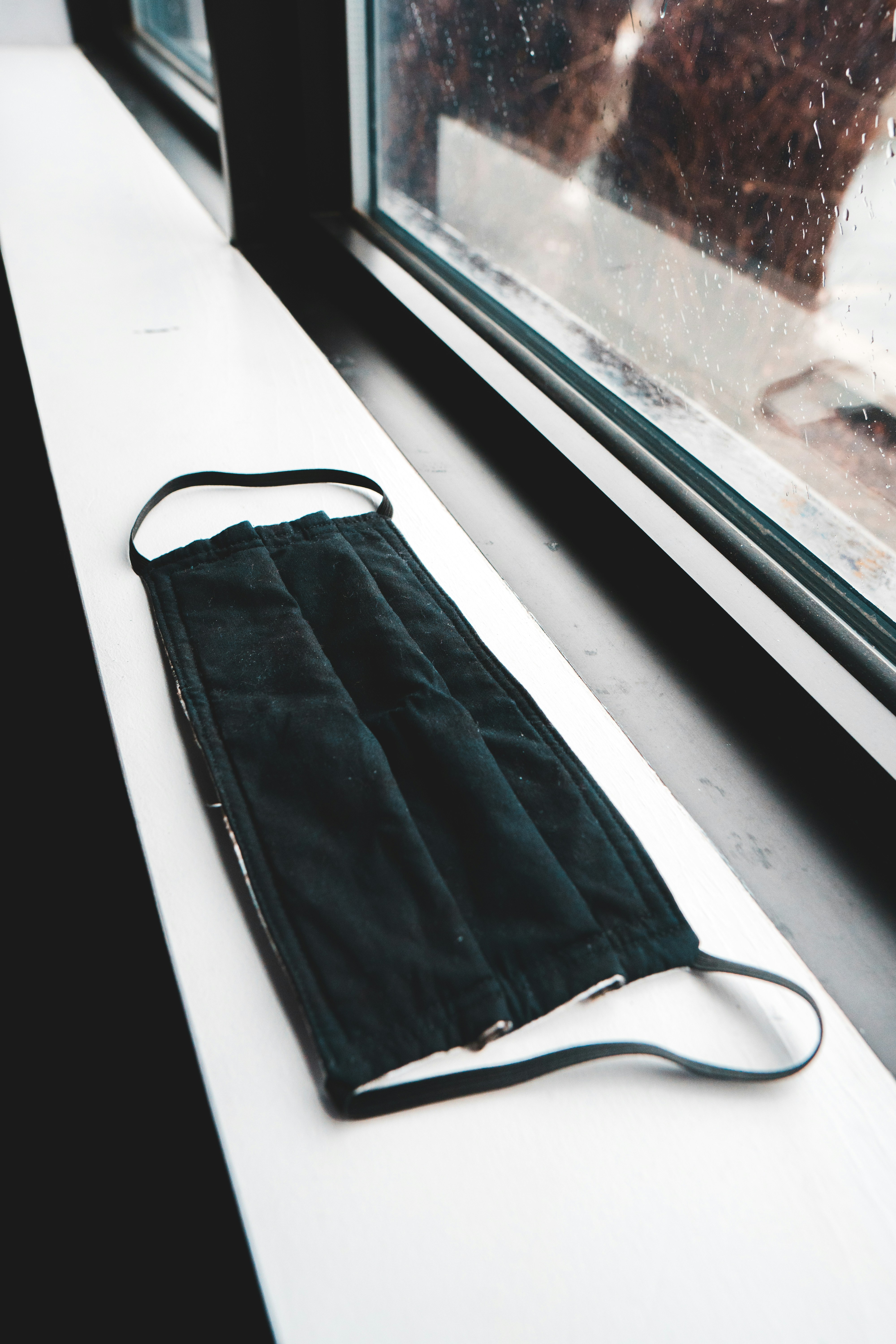 black pants on white table