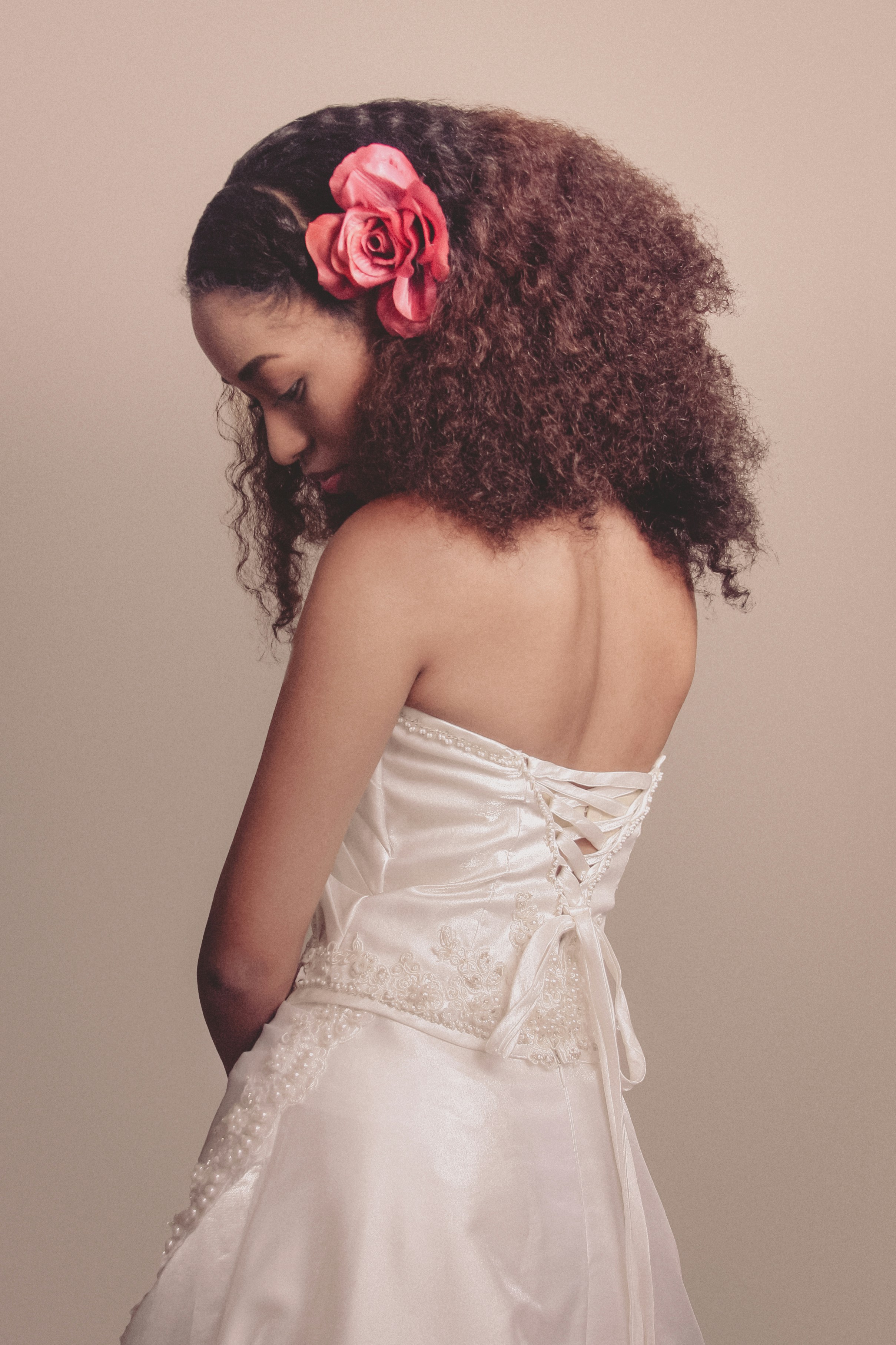 Waiting | woman in white tube dress