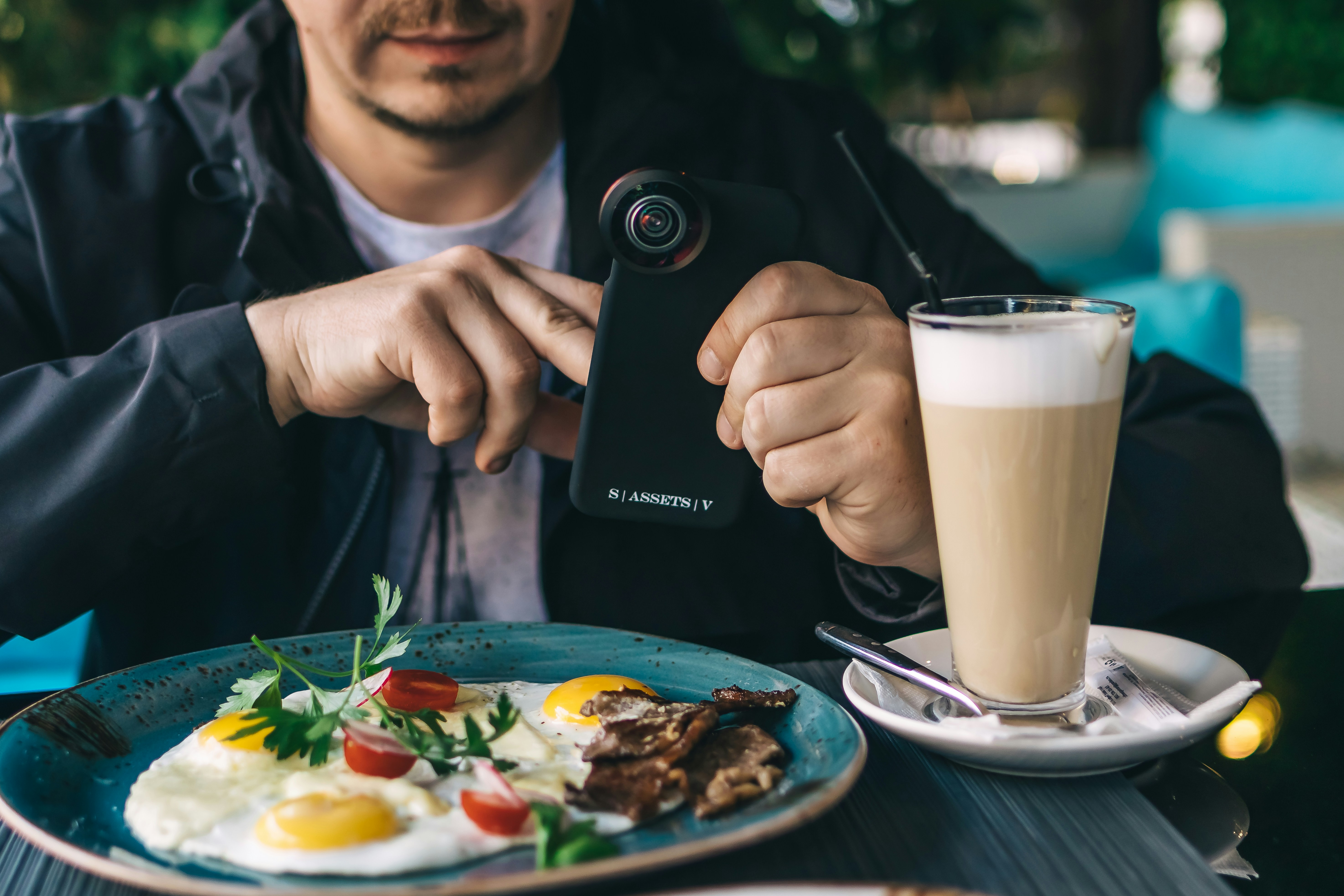 Candid Breakfast Shoot: A Camera Enthusiast Captures Espresso Art and Eggs