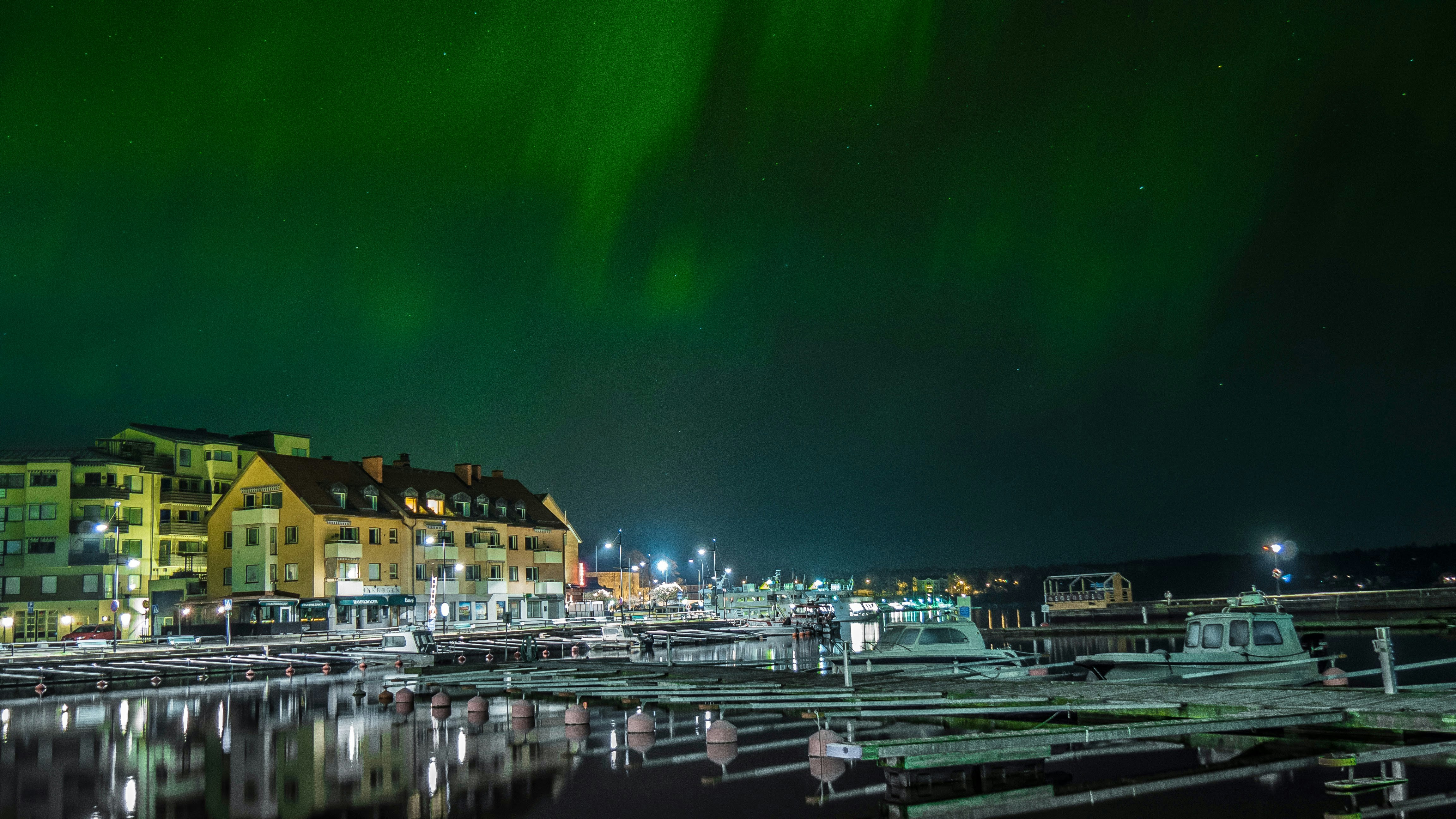 Aurora Over Tranquil HarborAxel  Antas-Bergkvist