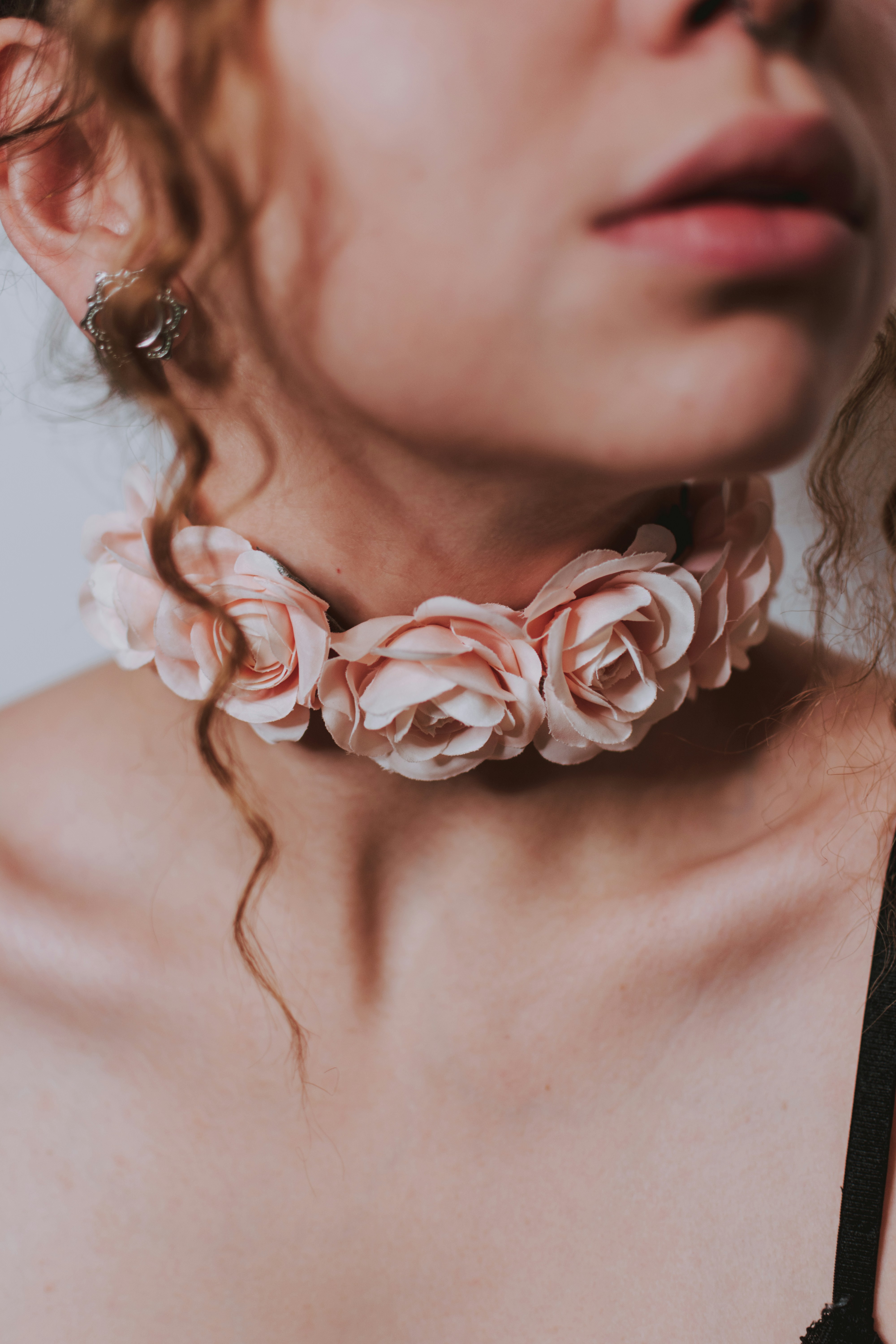 Petaled Choker Framed by Soft Light