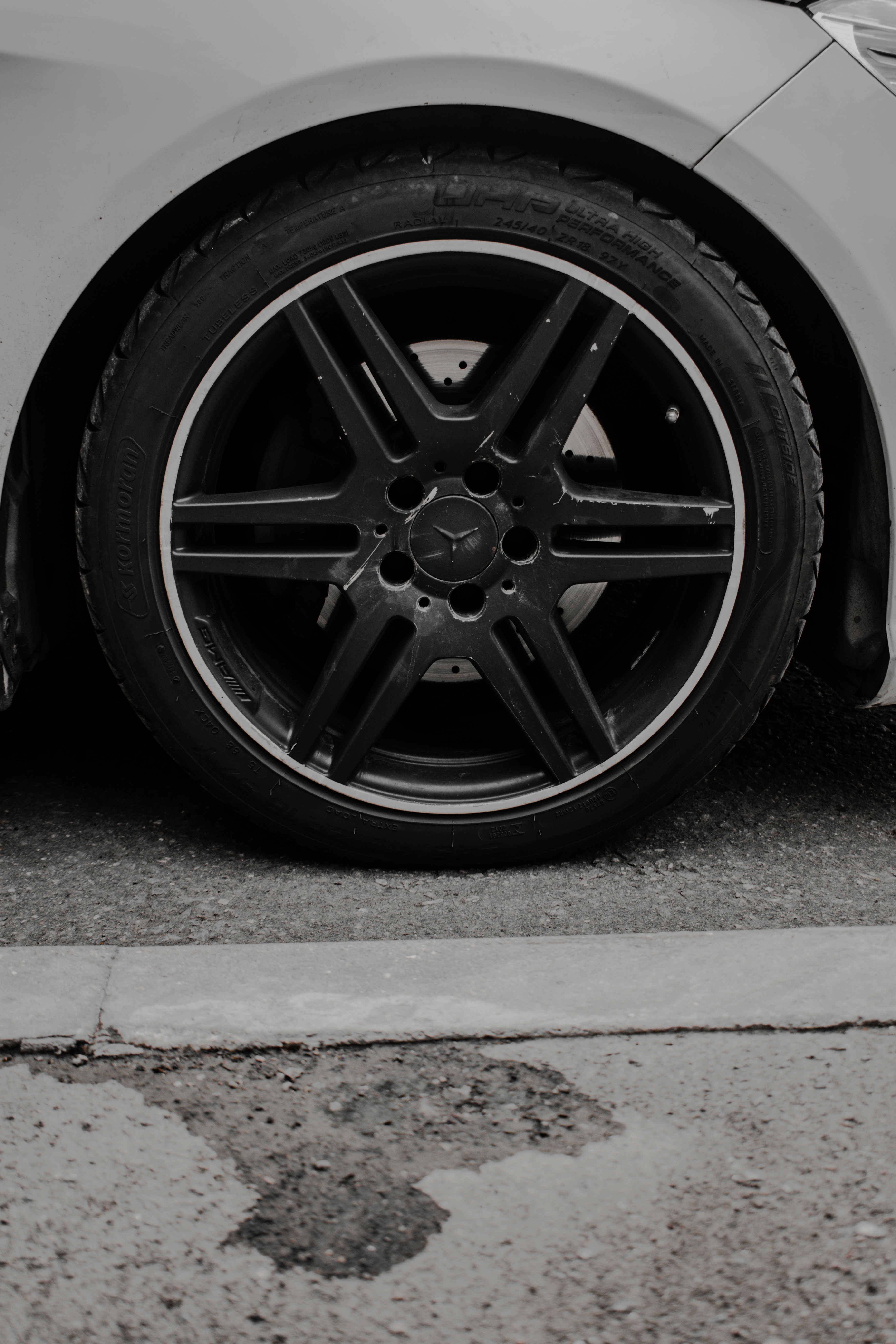 Black Mercedes wheel | black 5 spoke wheel with tire