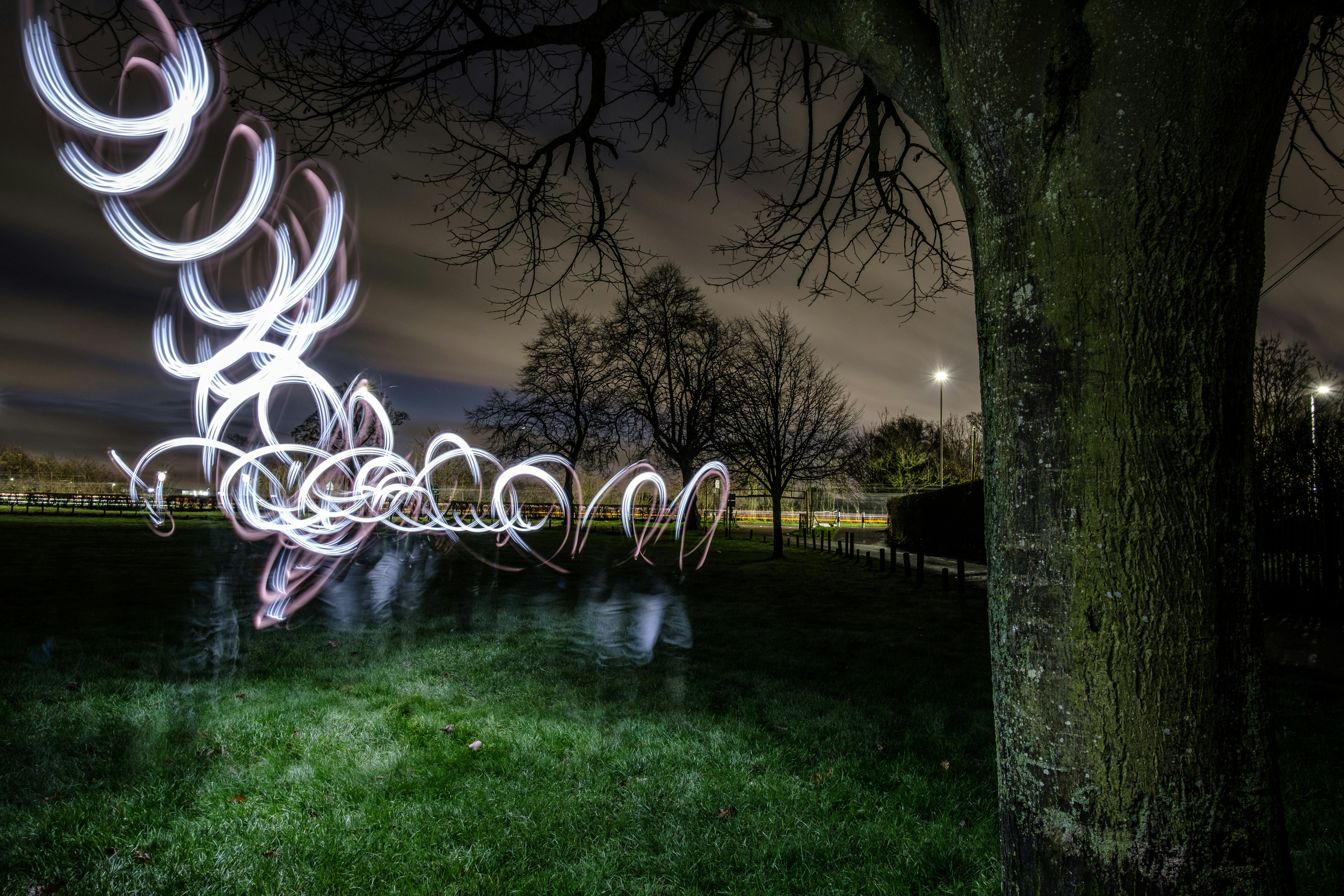 Spiral Light Dancer Across the Park