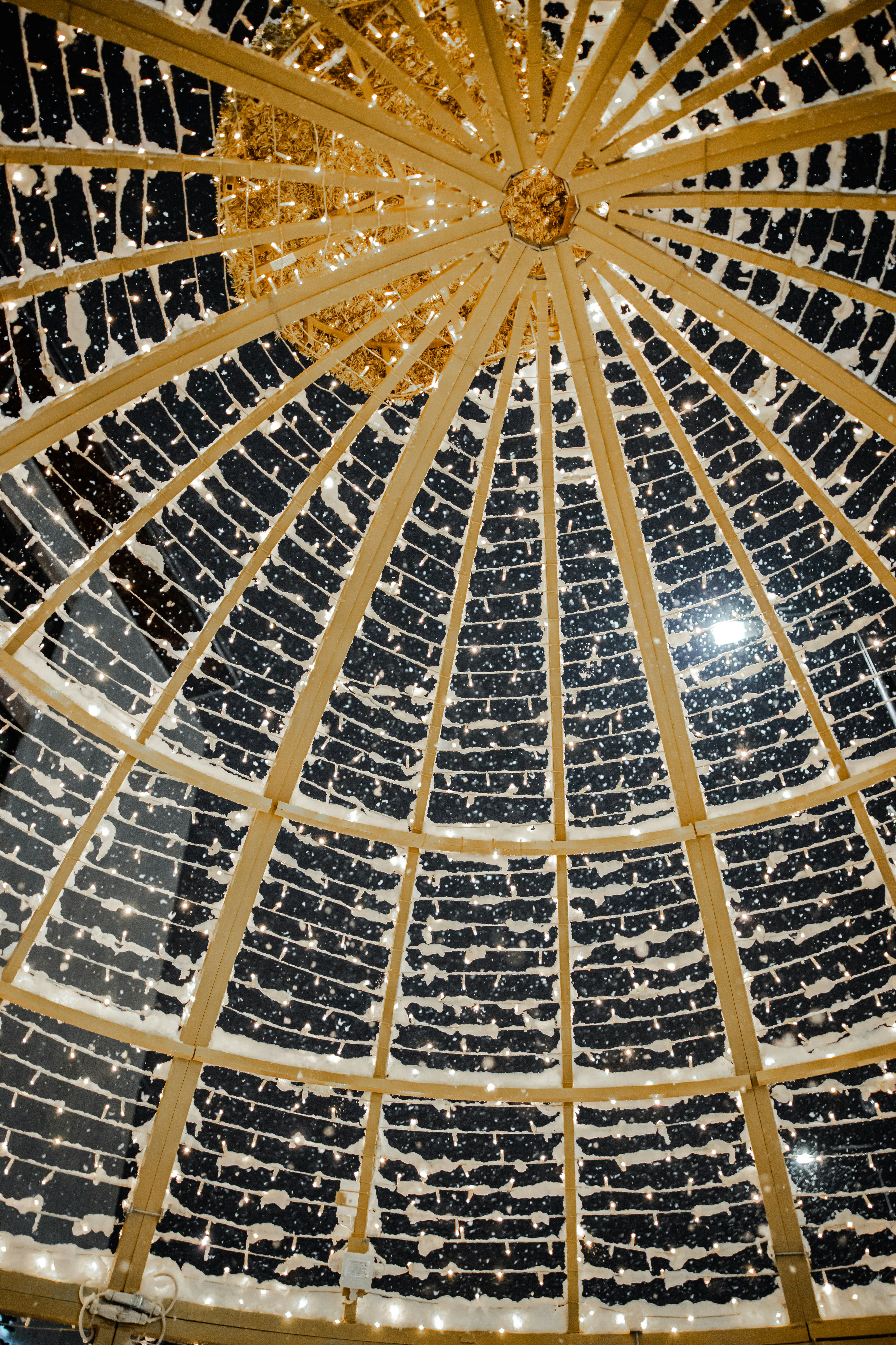 Geometric Dome of Light: A Sunlit Lattice of Solar Panels in a Glass Dome