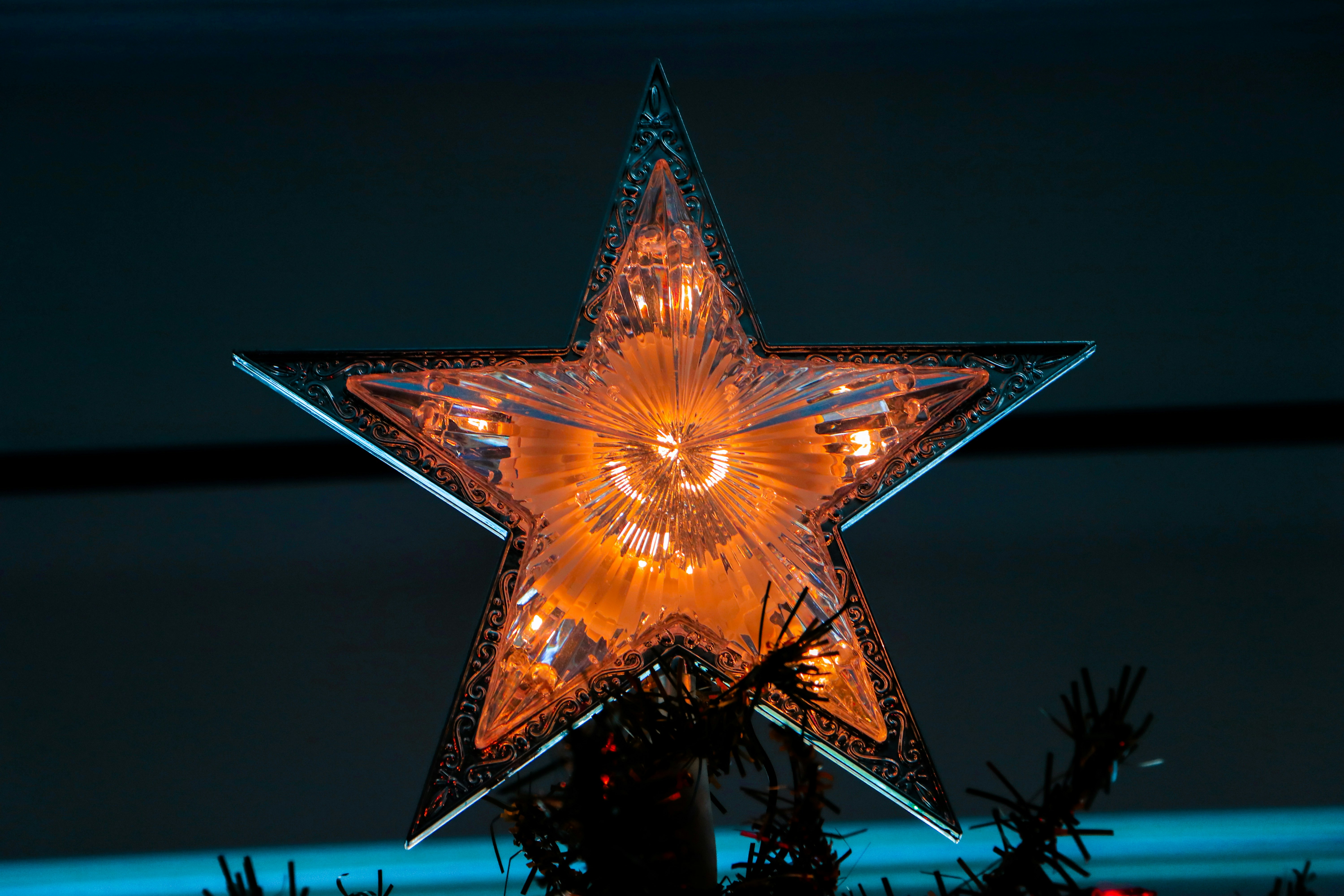 Amber Star Beacon in a Velvet Night