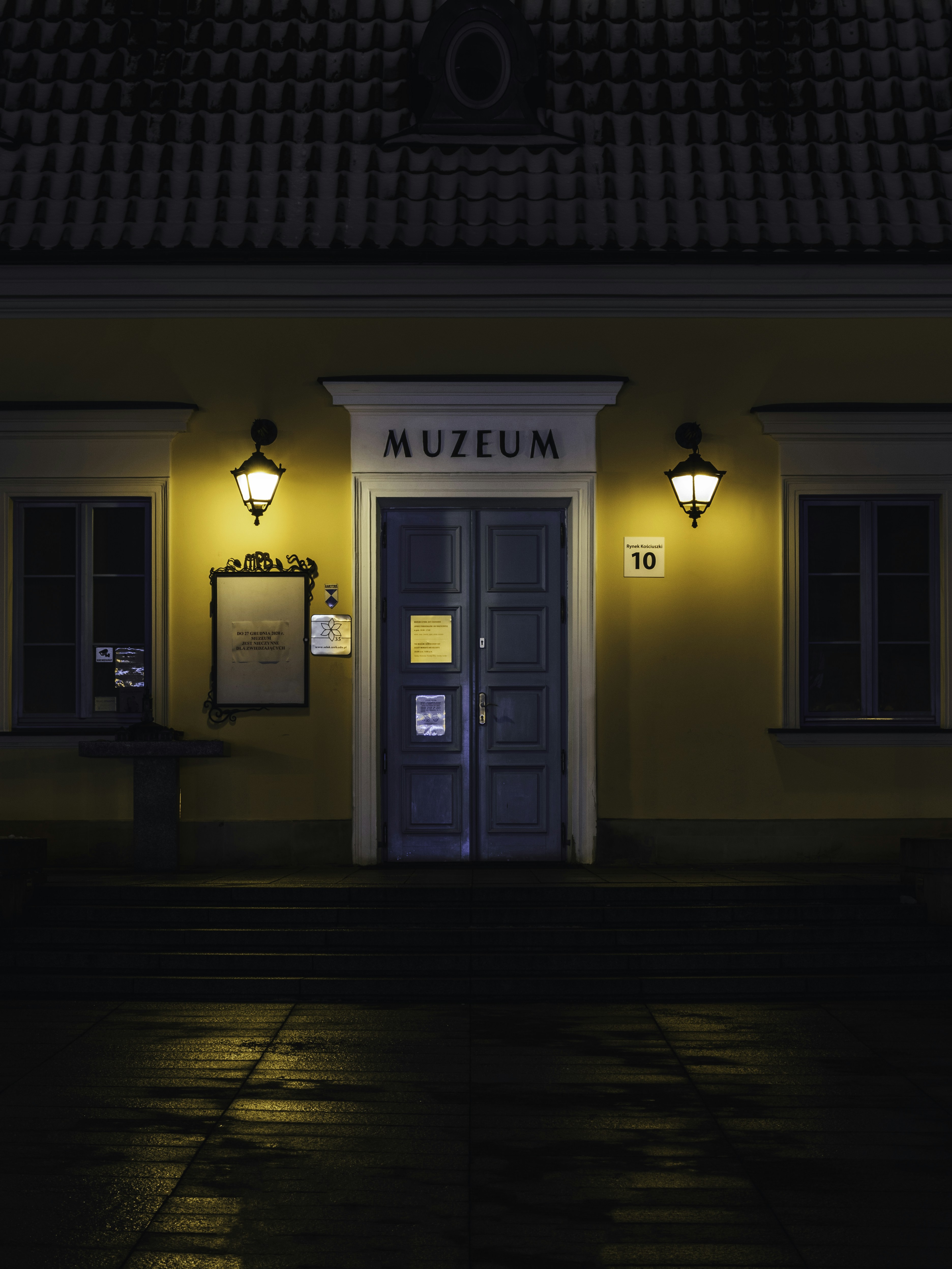 Evening Glow at the Museum Entrance