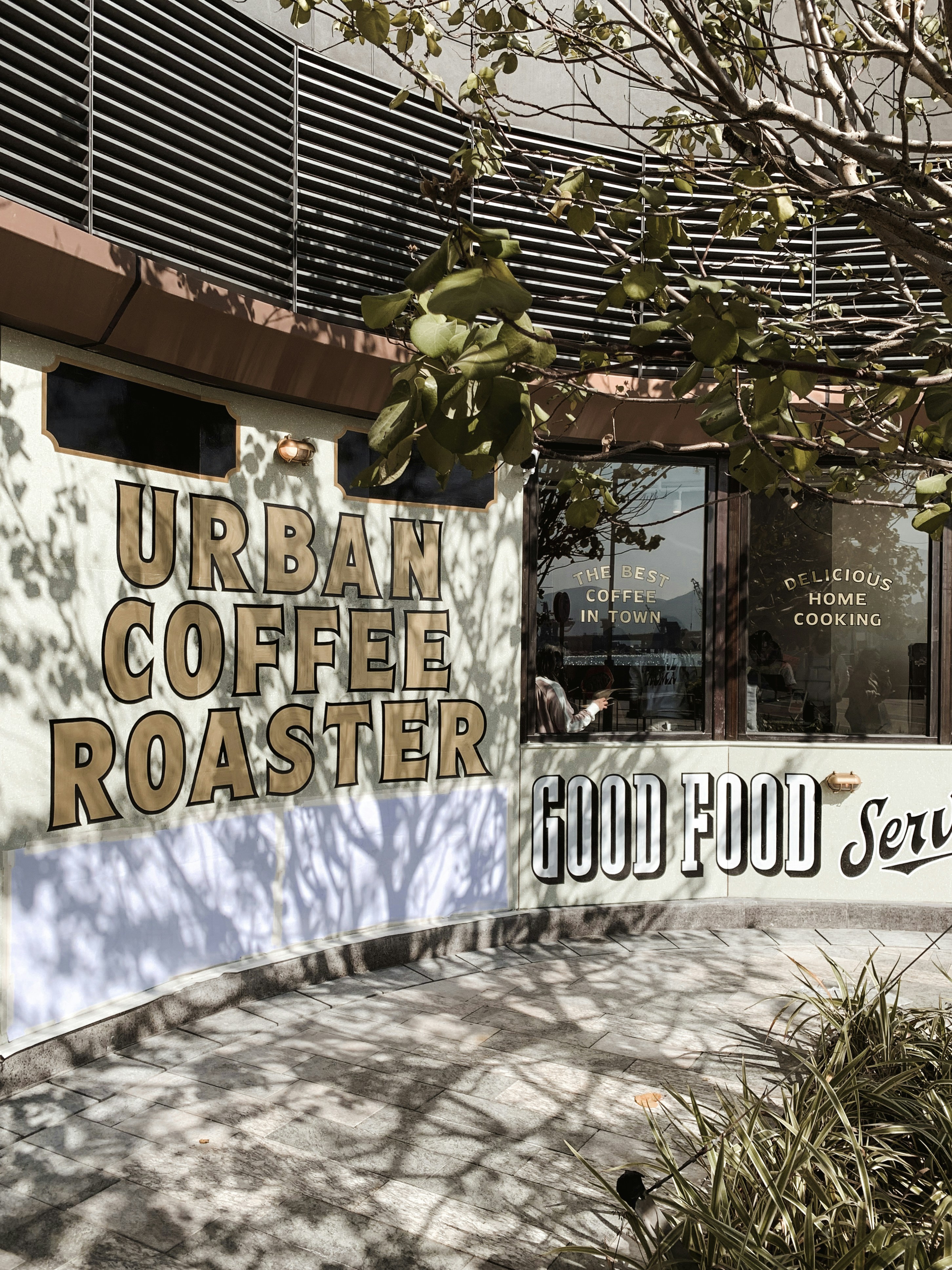 Dappled Shade on the Urban Coffee Roaster Facade