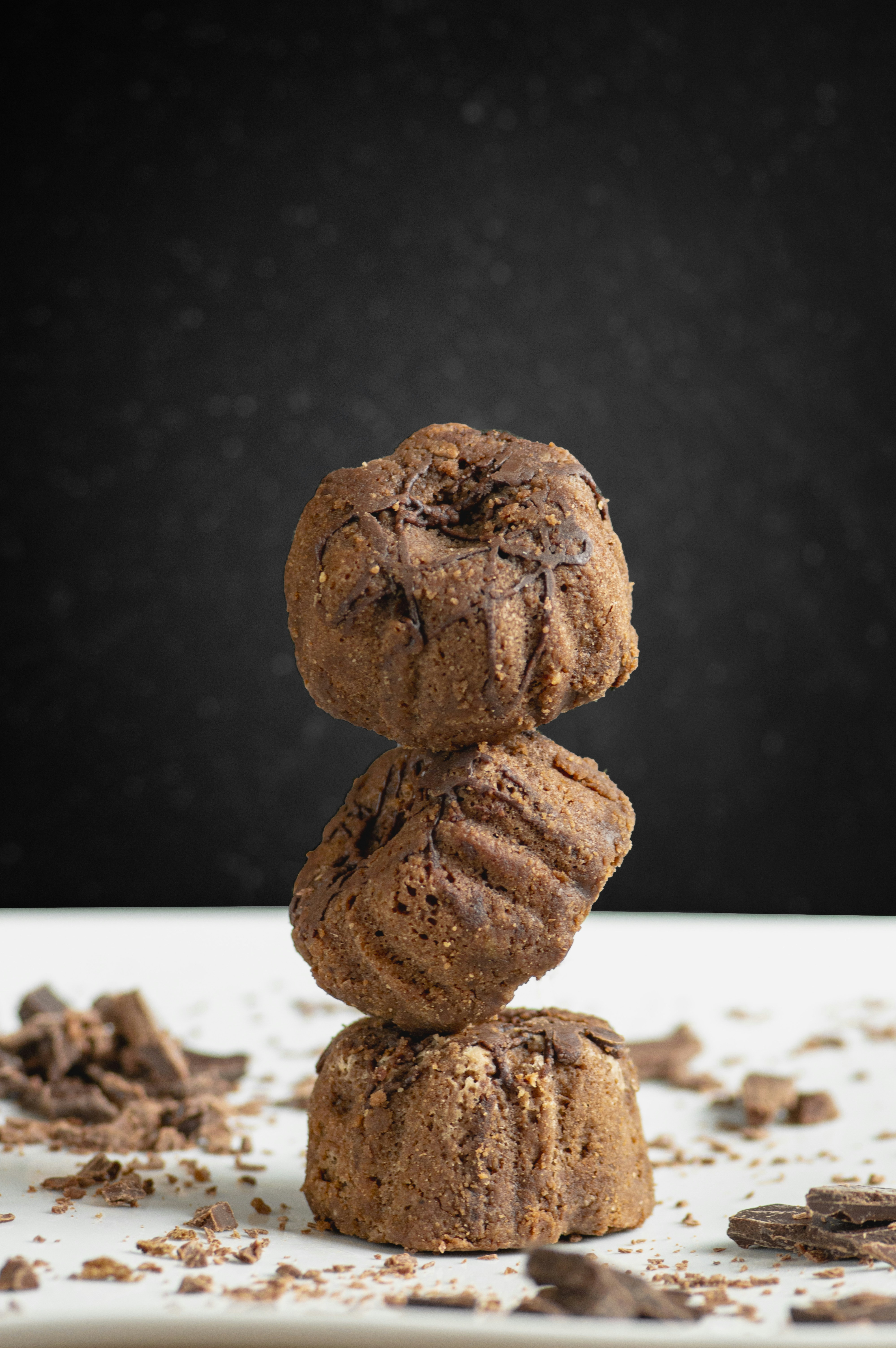 Cracked Cocoa Towers: A Delicate Trio of Chocolate Cookies