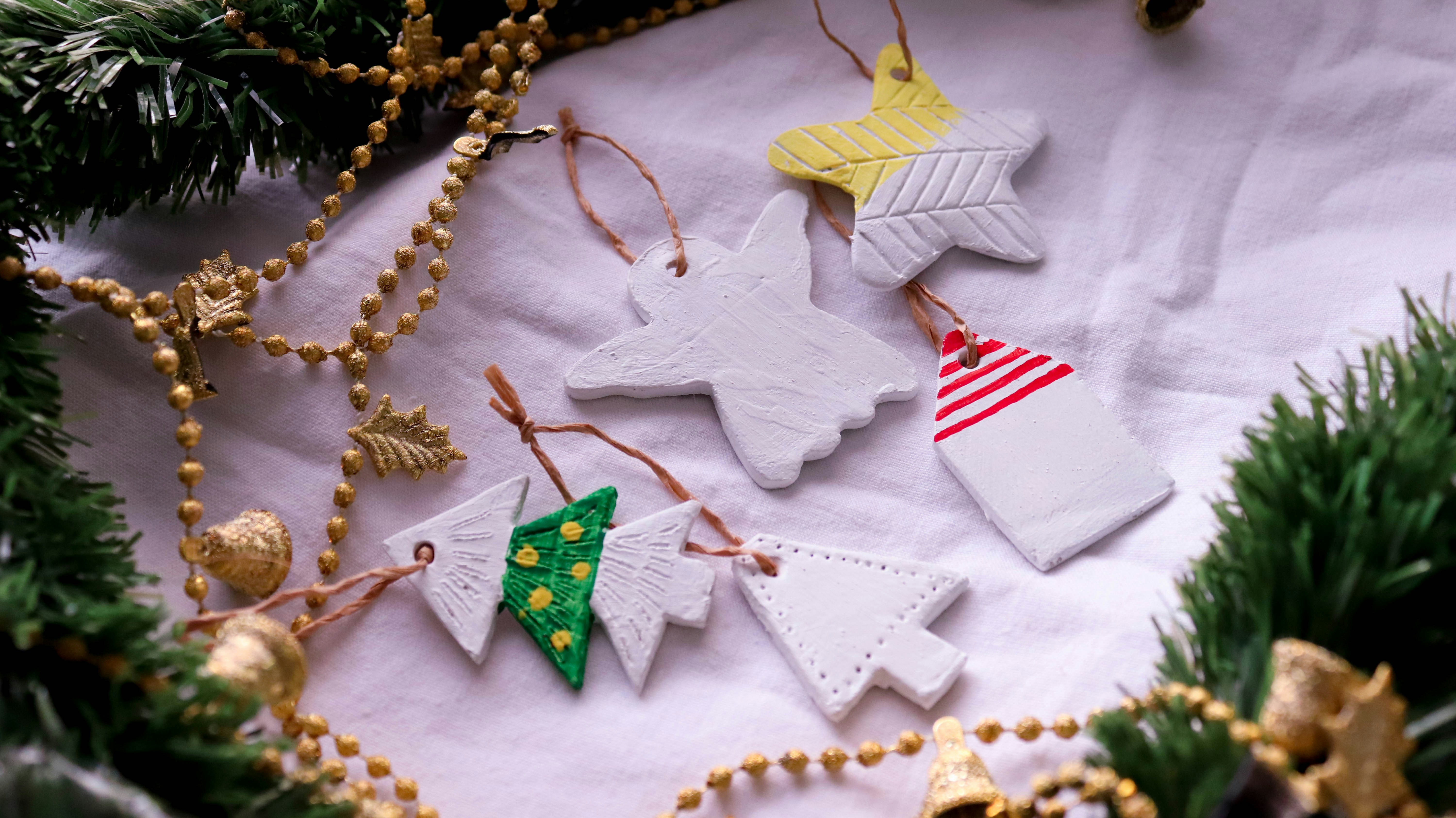 white and green star and star decors