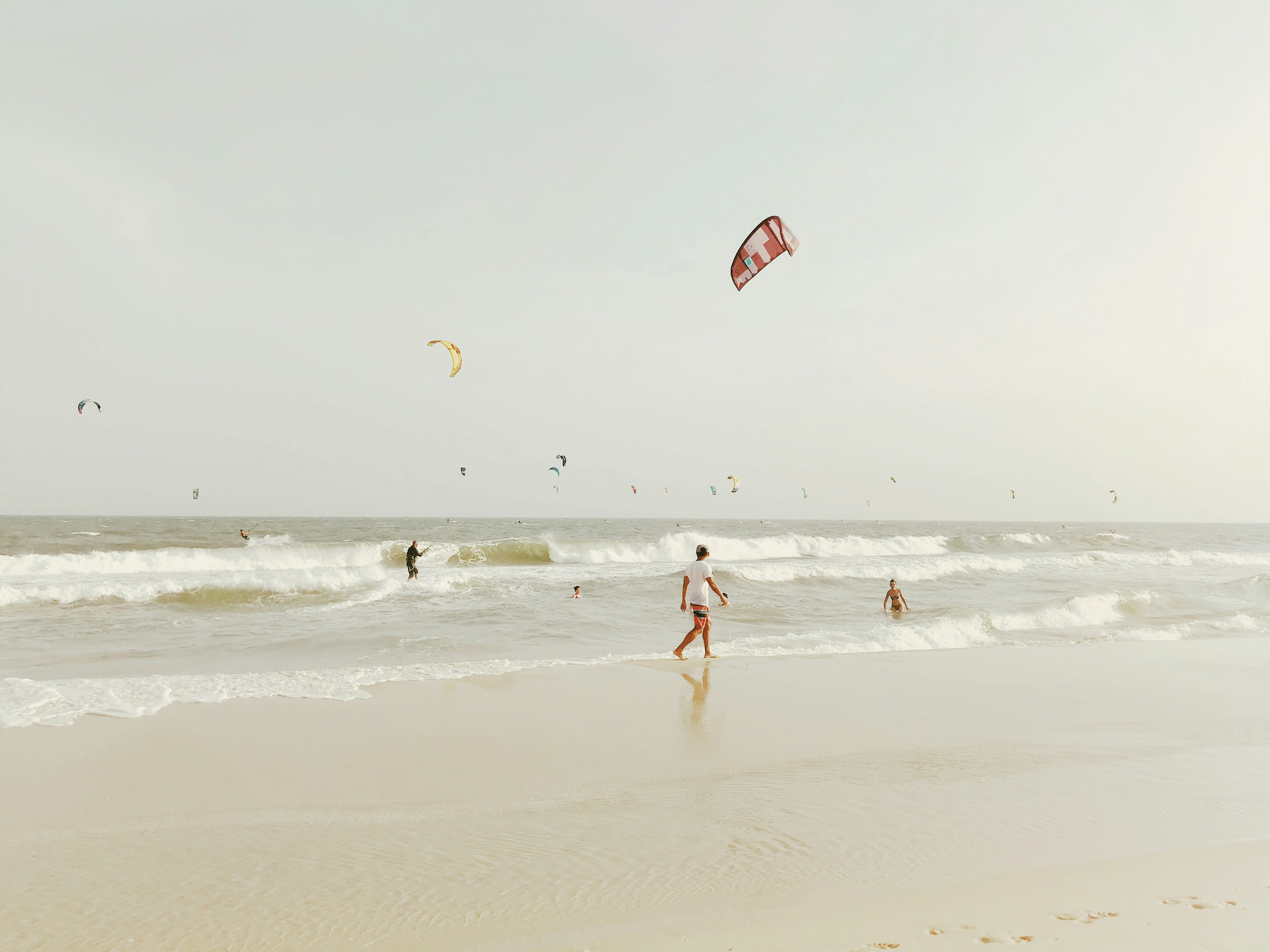 Kite Surfers in Soft Morning Light