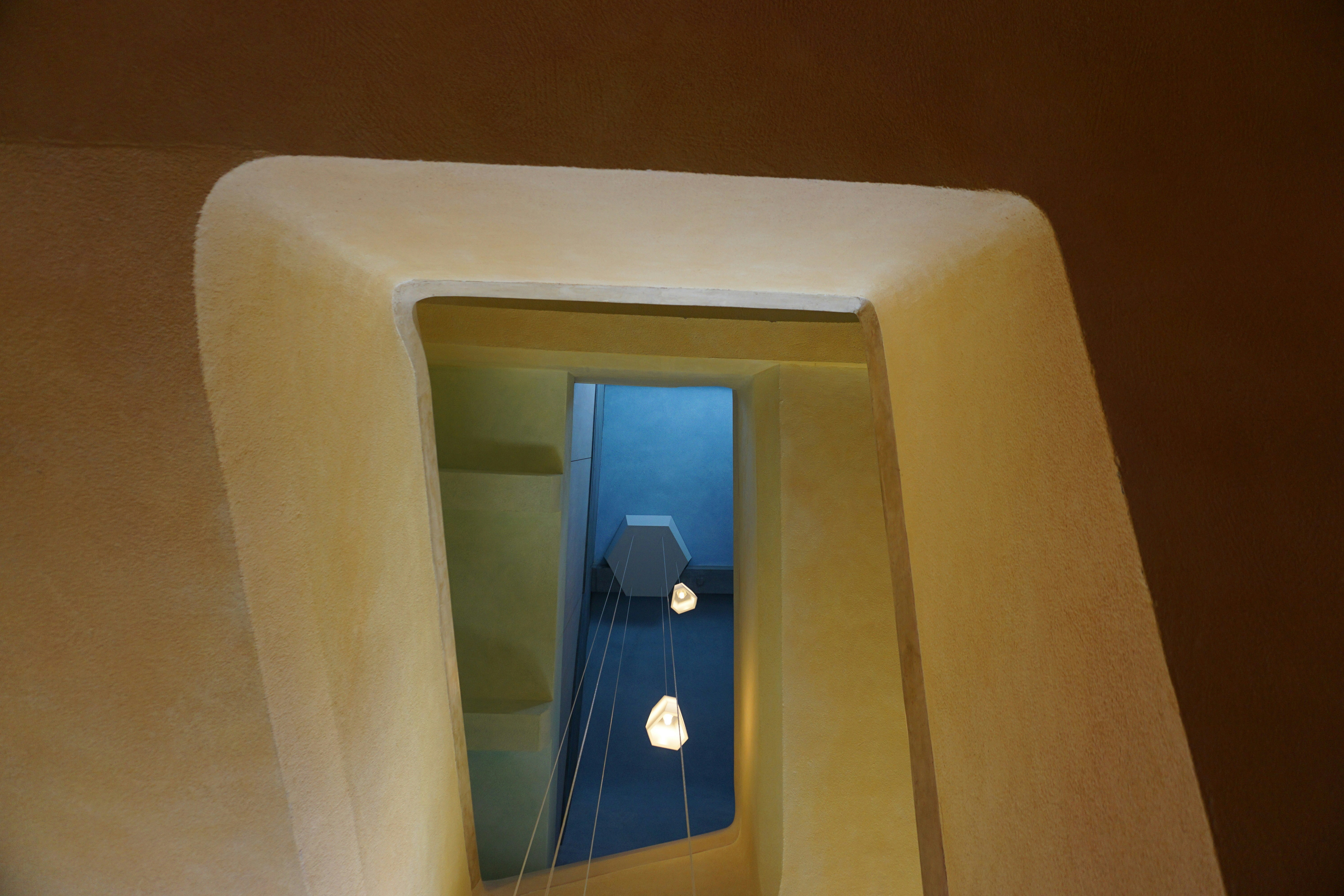 Looking down a stairwell at the Goetheanum