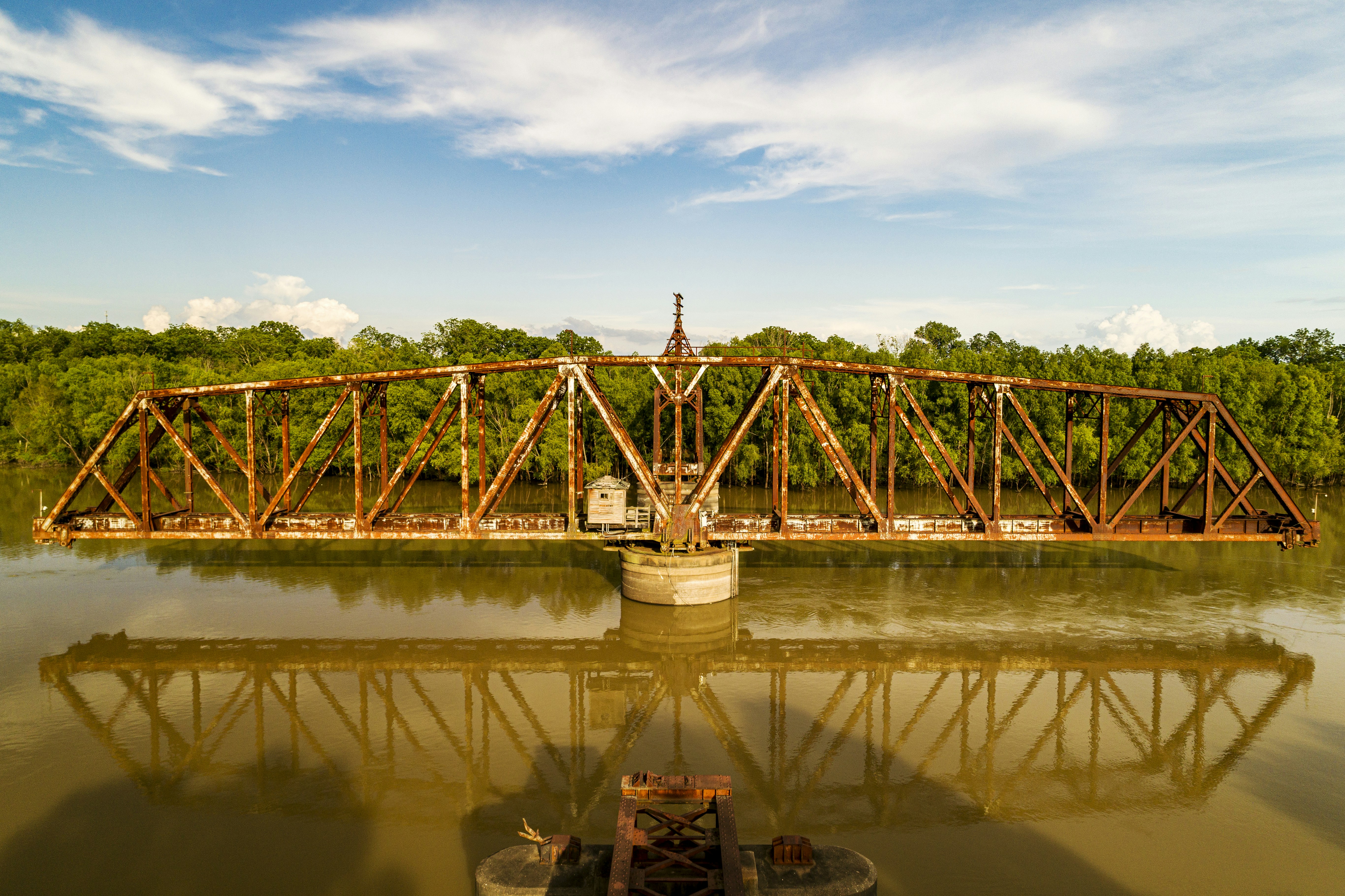 Gray bridge over river under blue sky during daytime photo – Free Train ...
