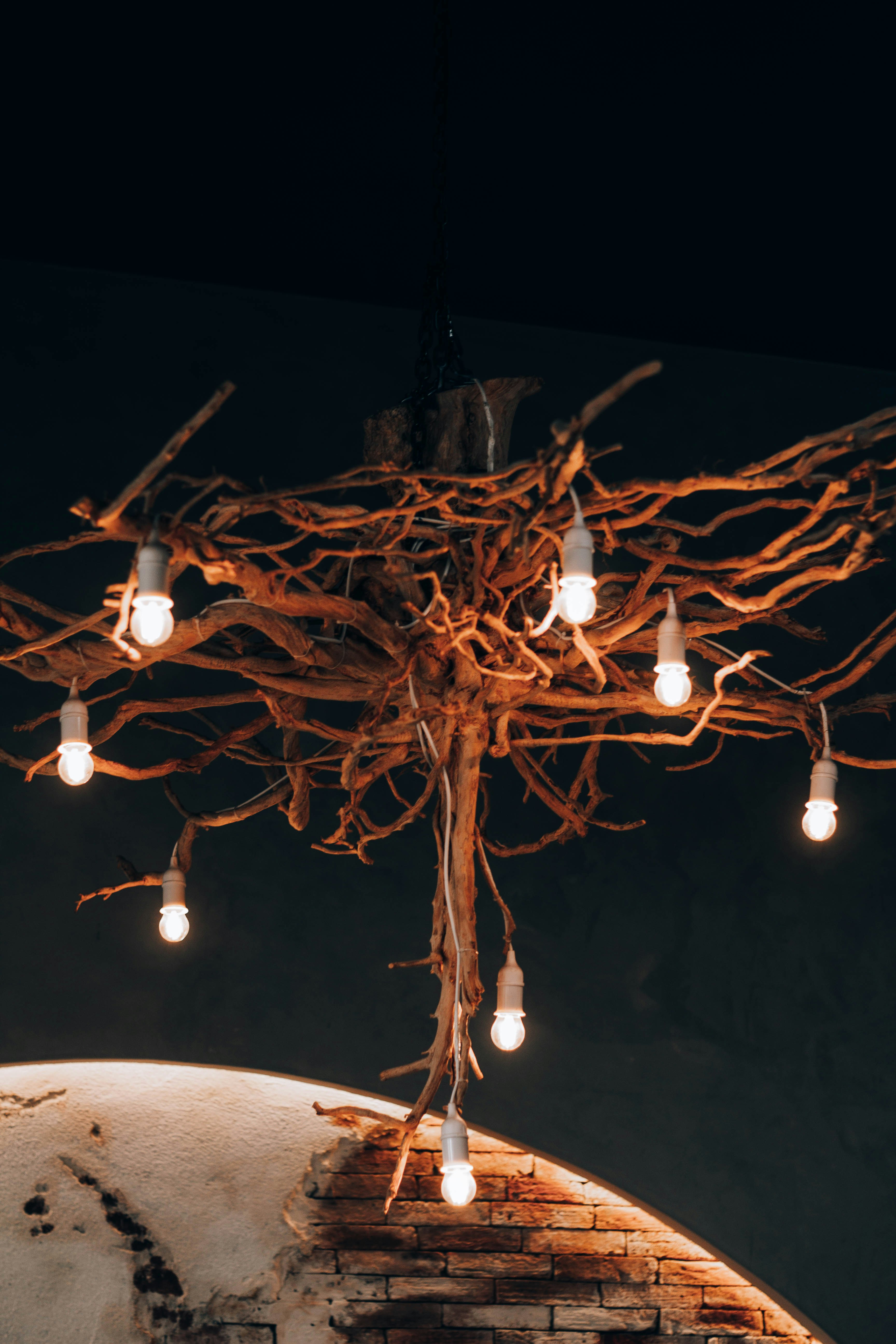 Ember-Tree Chandelier: A Woven Lightscape