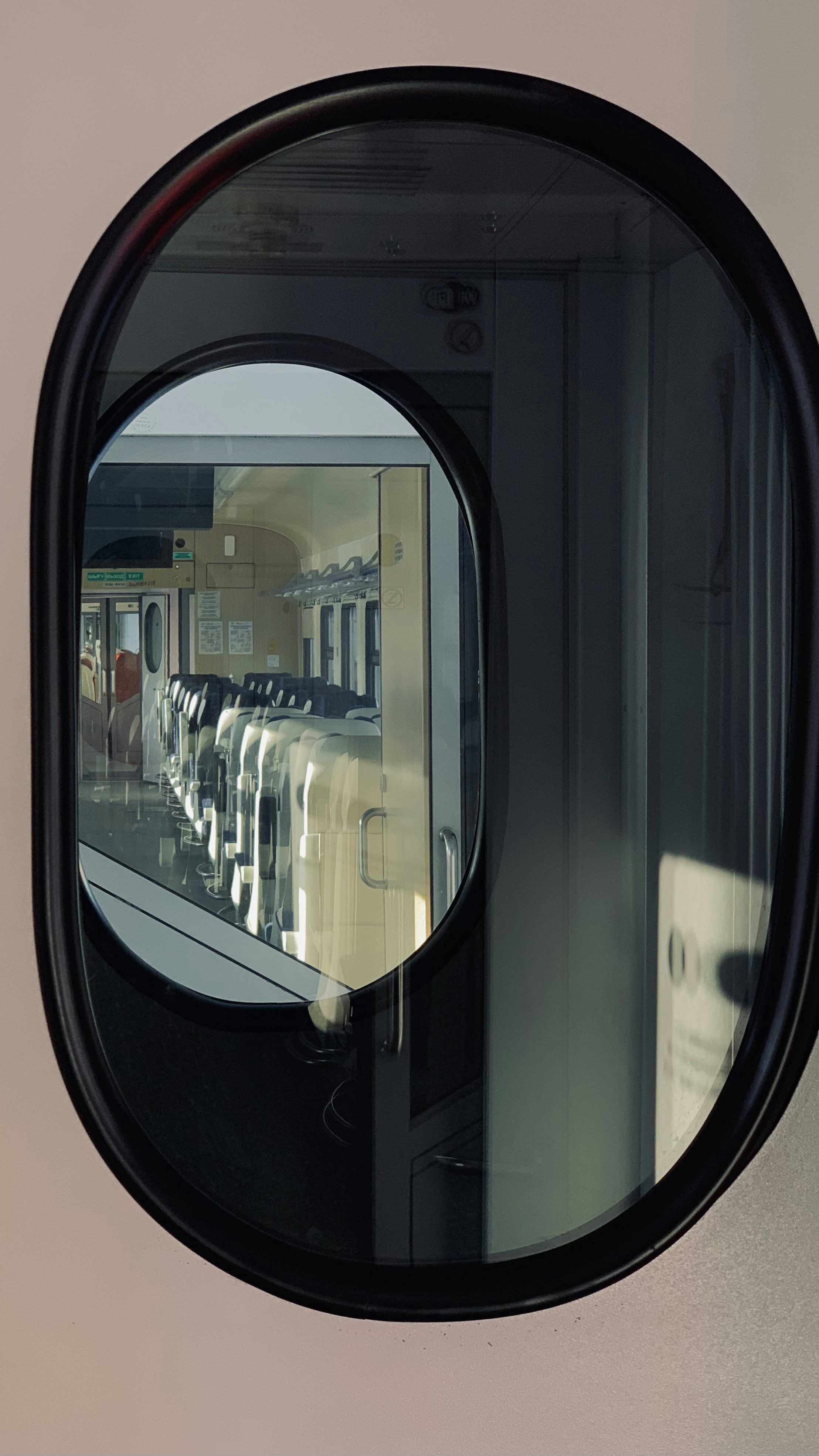 Black framed glass window with a view of a train photo – Free Улица ...