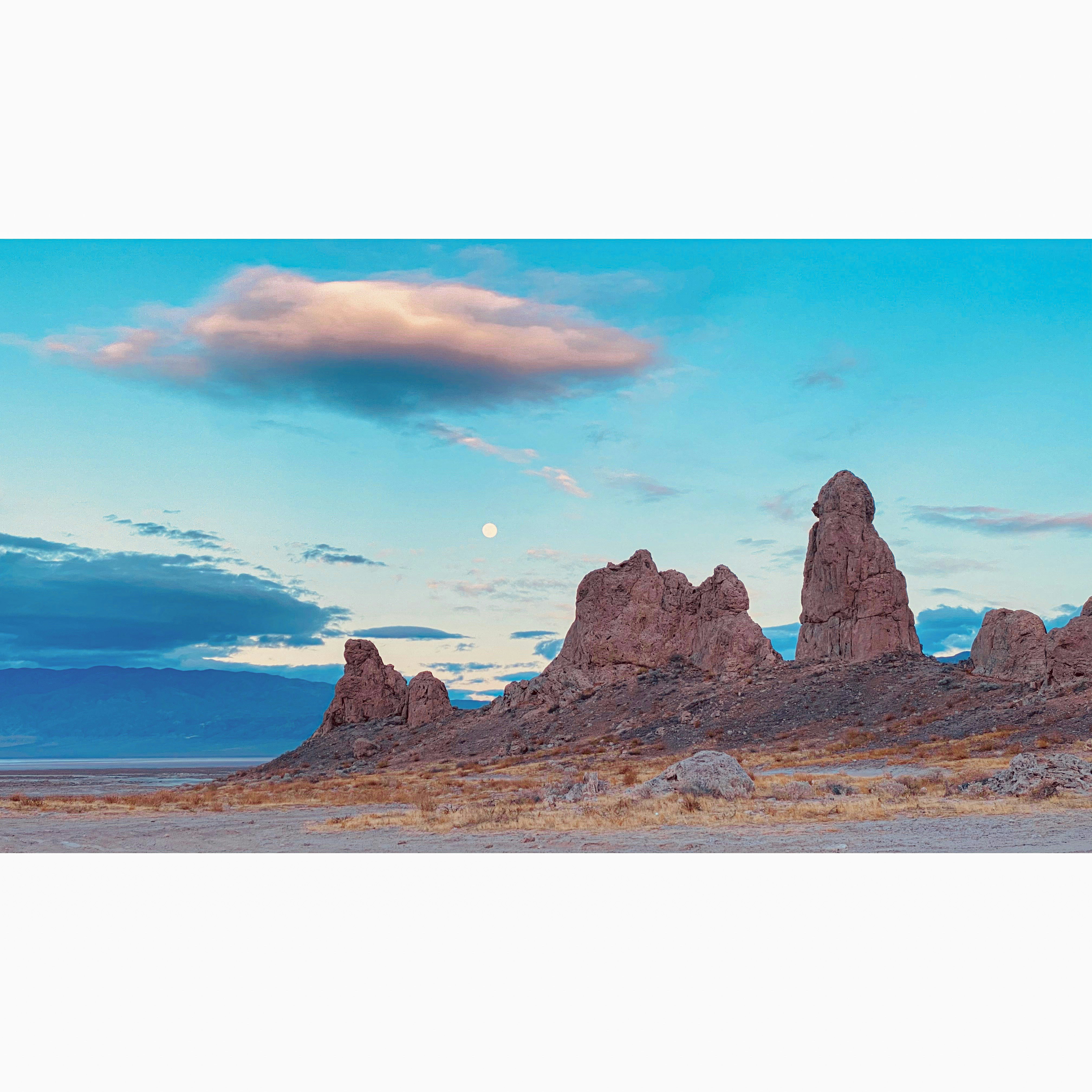 Moon Above the Desert Spires: A Quiet Horizon Portrait
