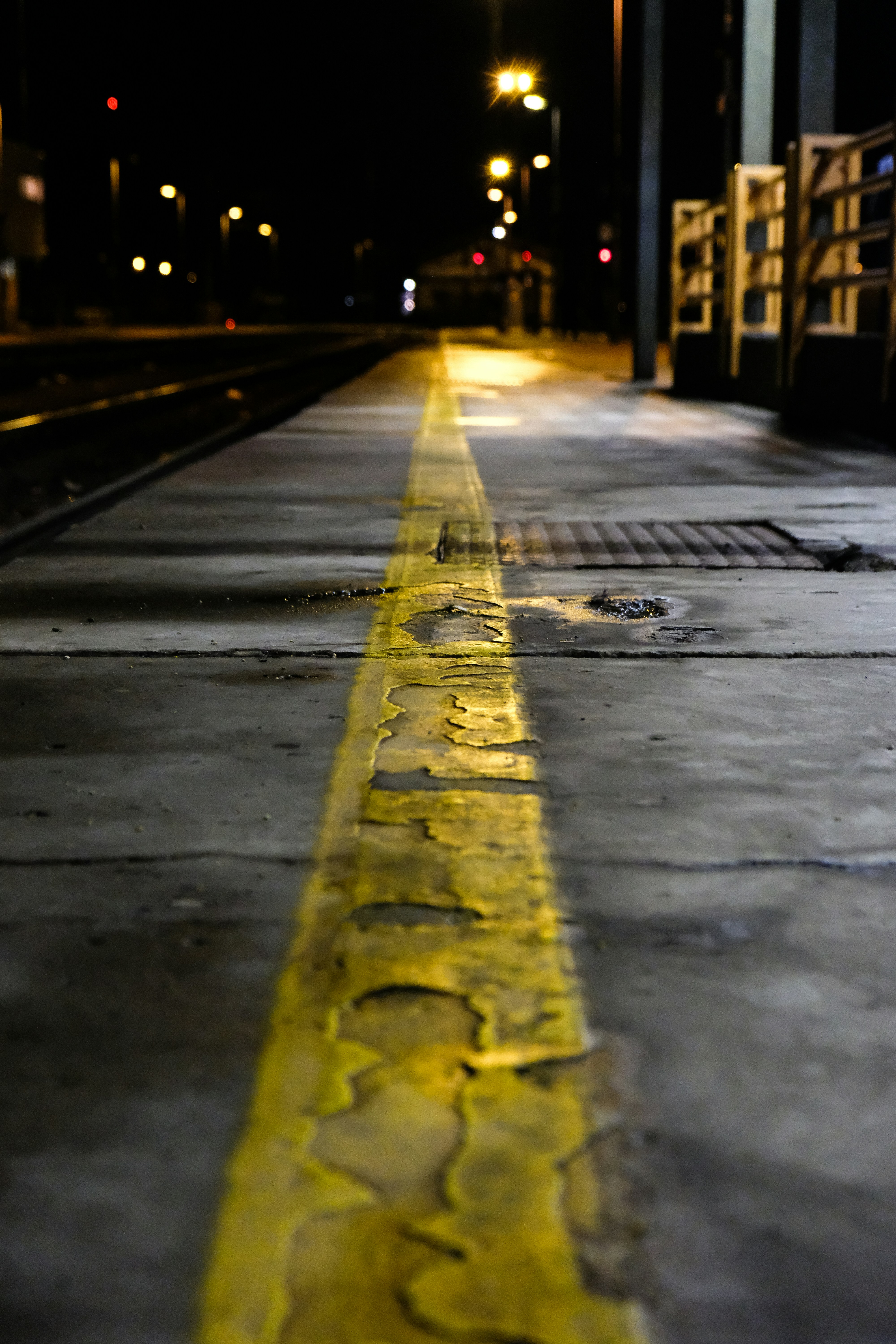 gray concrete road during night time