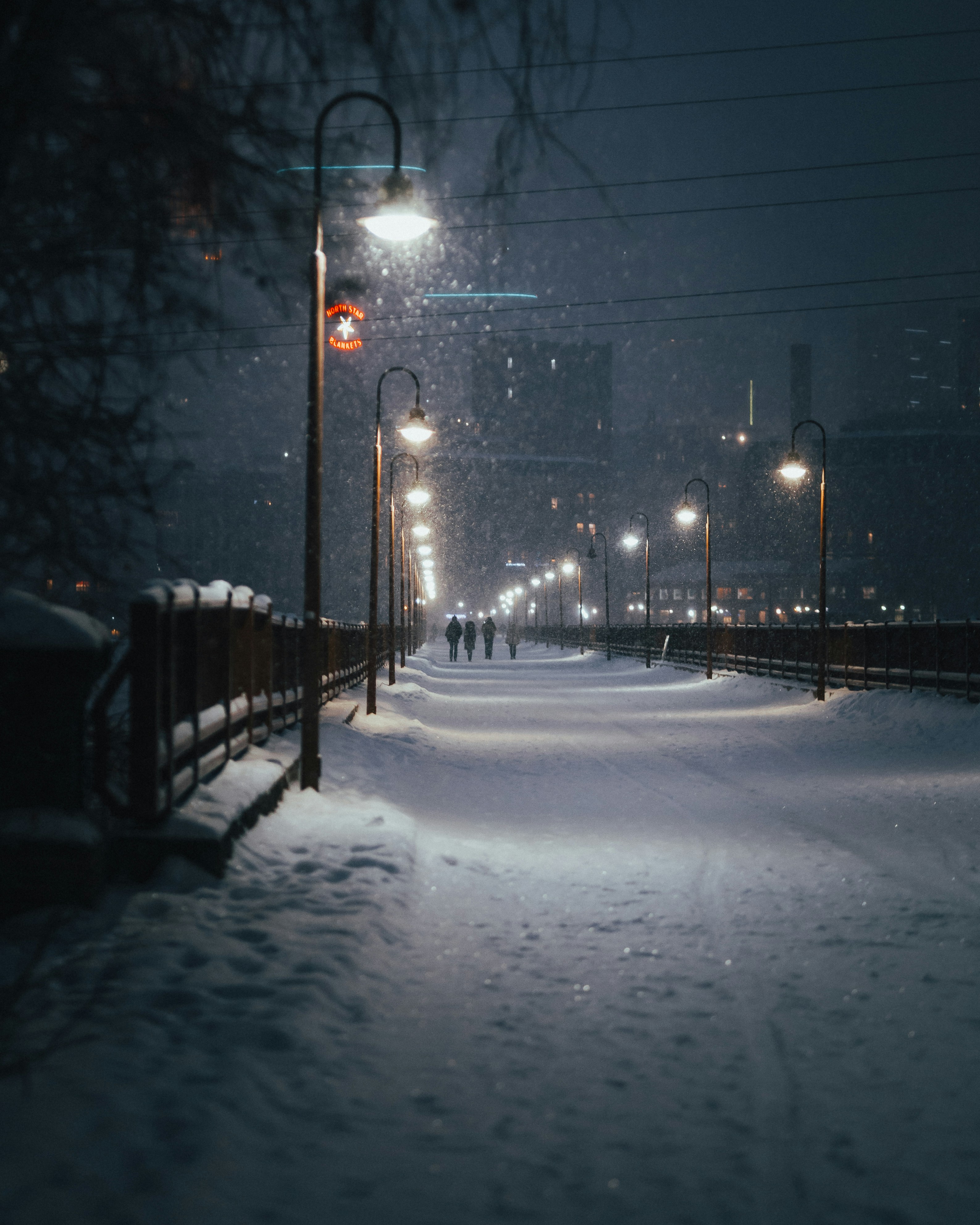 Snowy Night Background