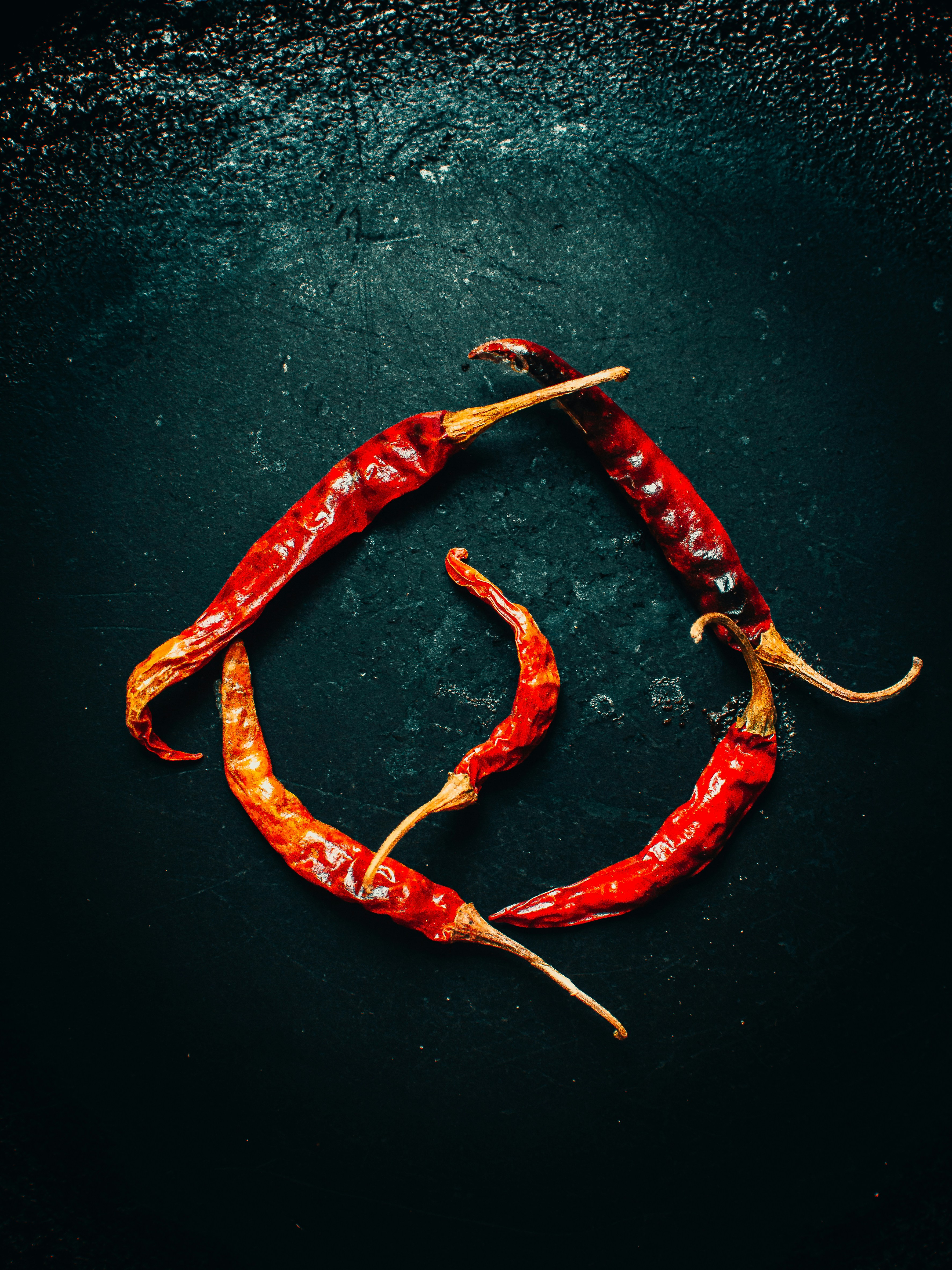 Spicy Circles: The Art of Dried Red Chilies