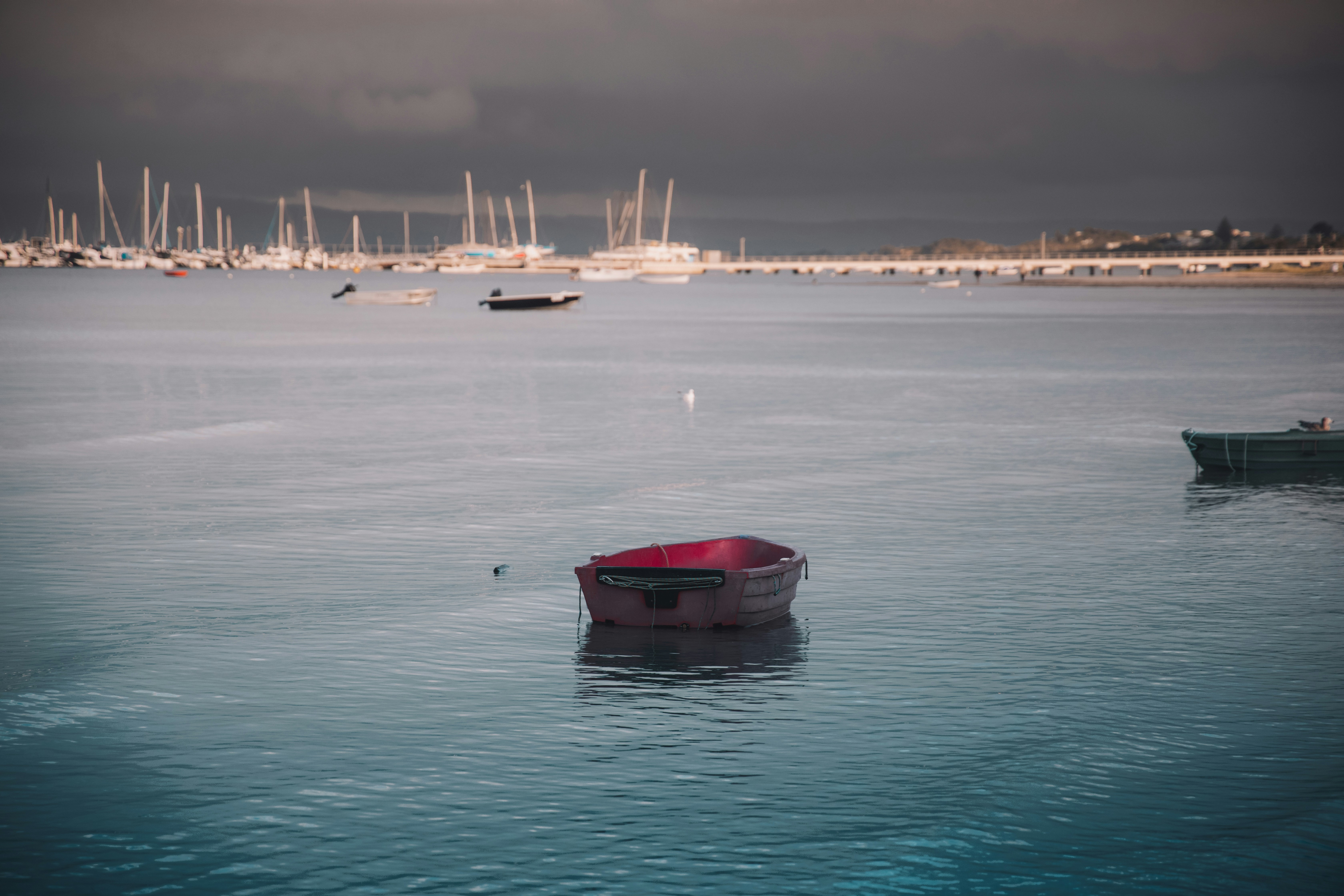 Red and blue boat on sea during daytime photo – Free Grey Image on Unsplash