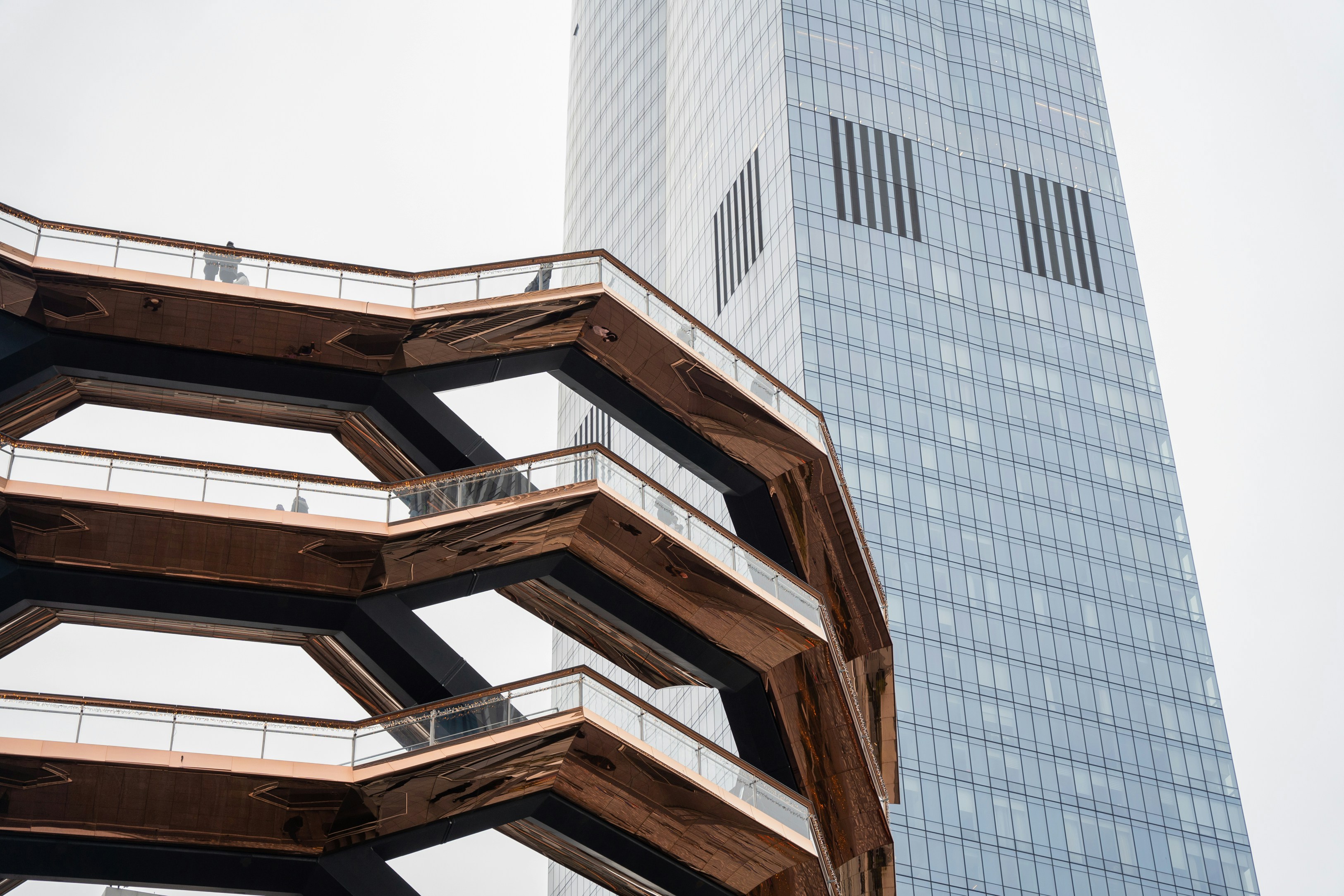 Staircase Fractals Against a Glass Monolith