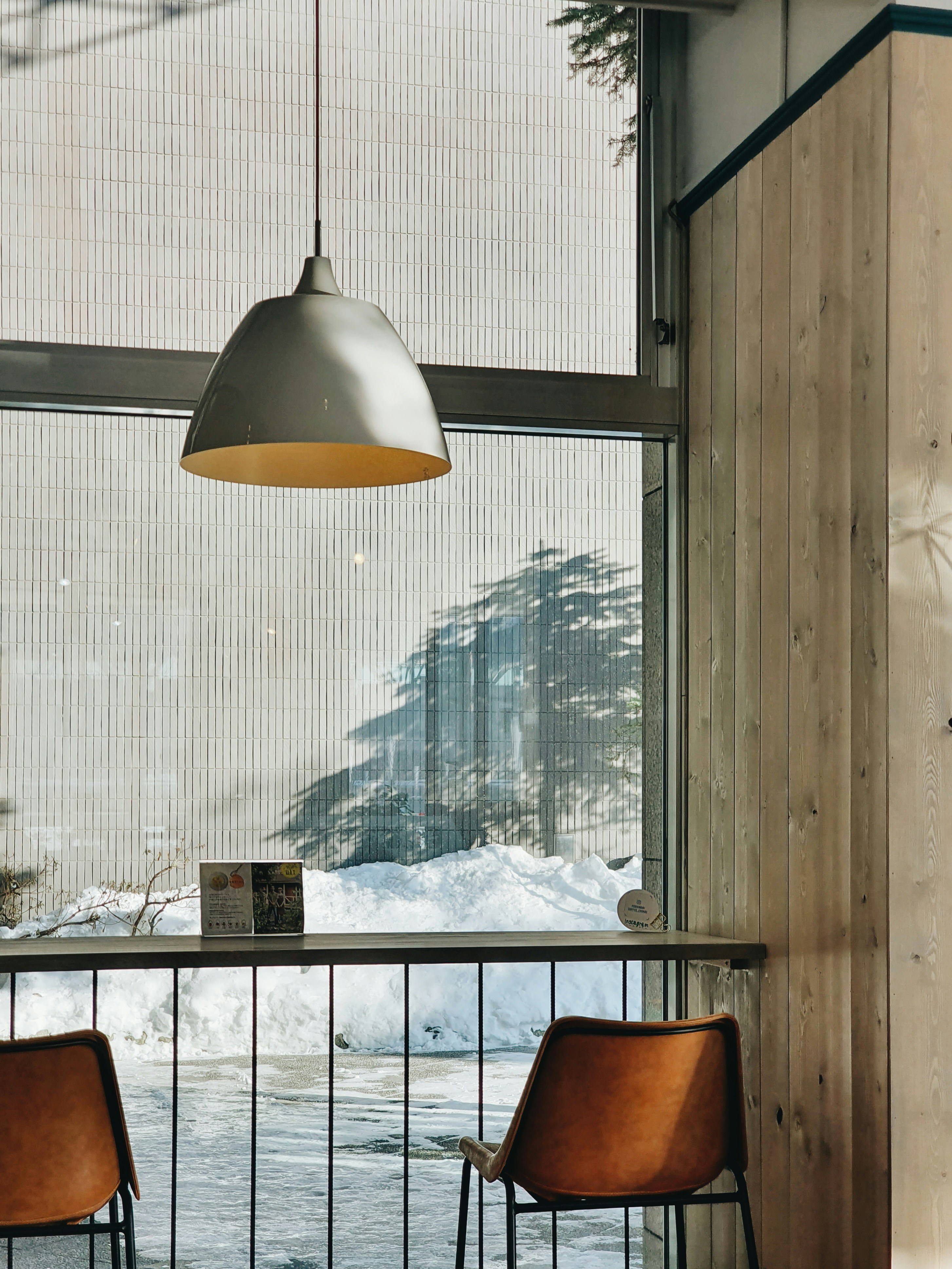 Lamplight, Leather, and Snow: A Café Window Reverie