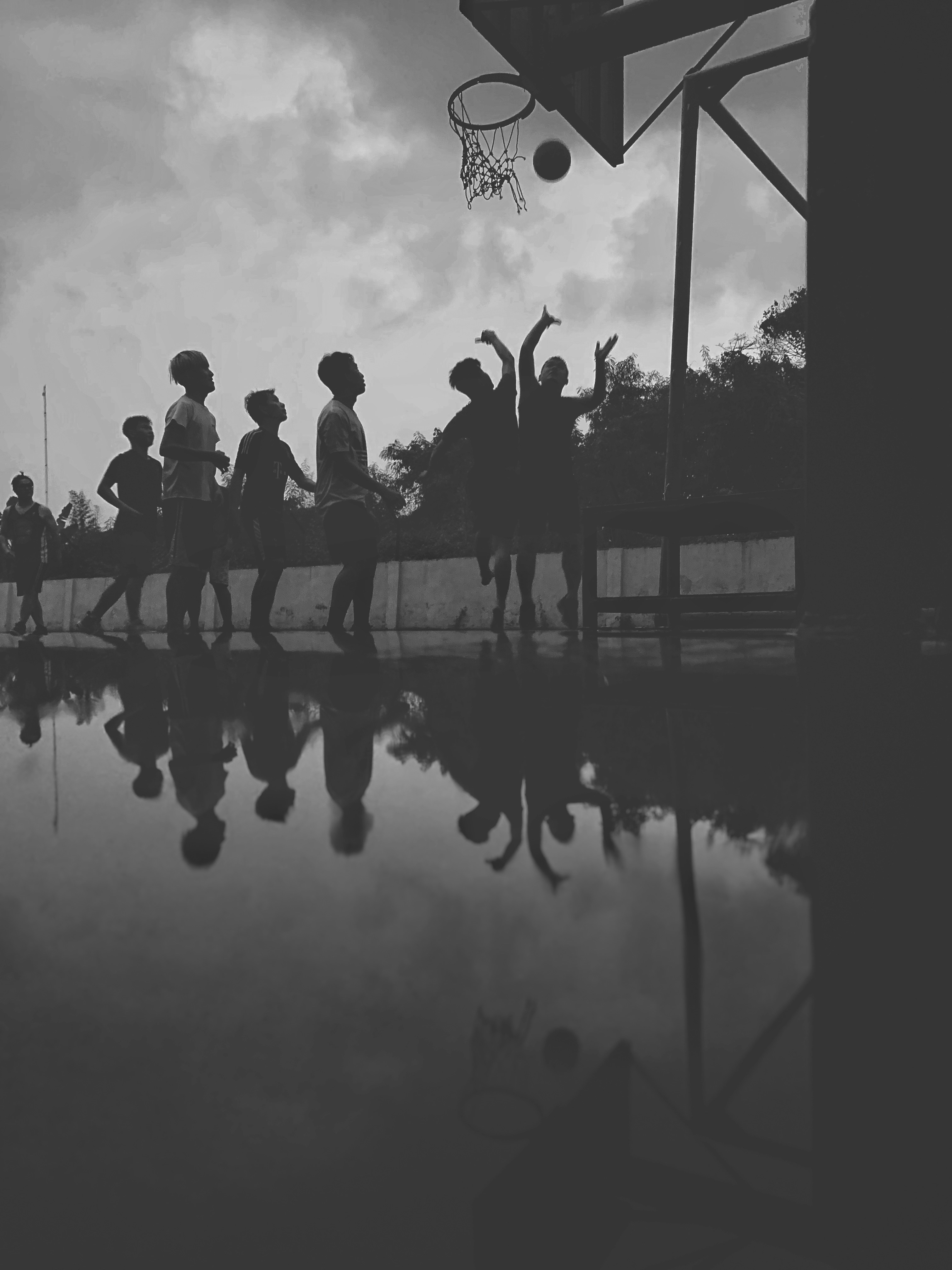 Happy Kids playing in the rain