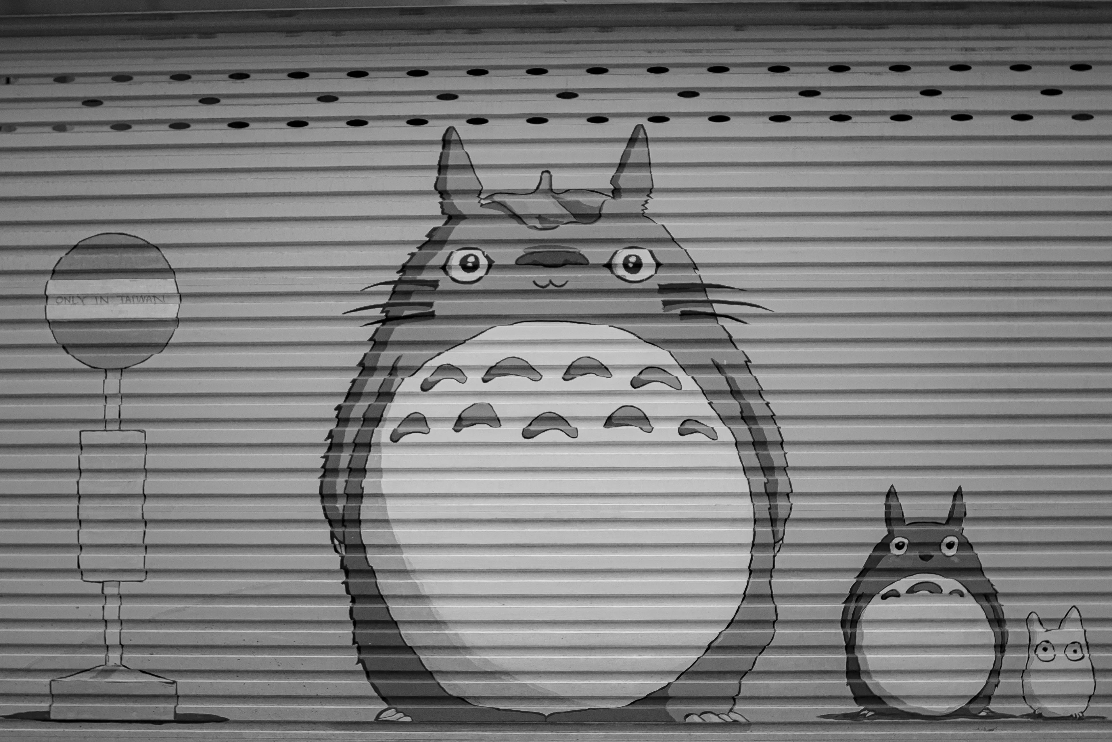 Totoro Black And White Wallpaper