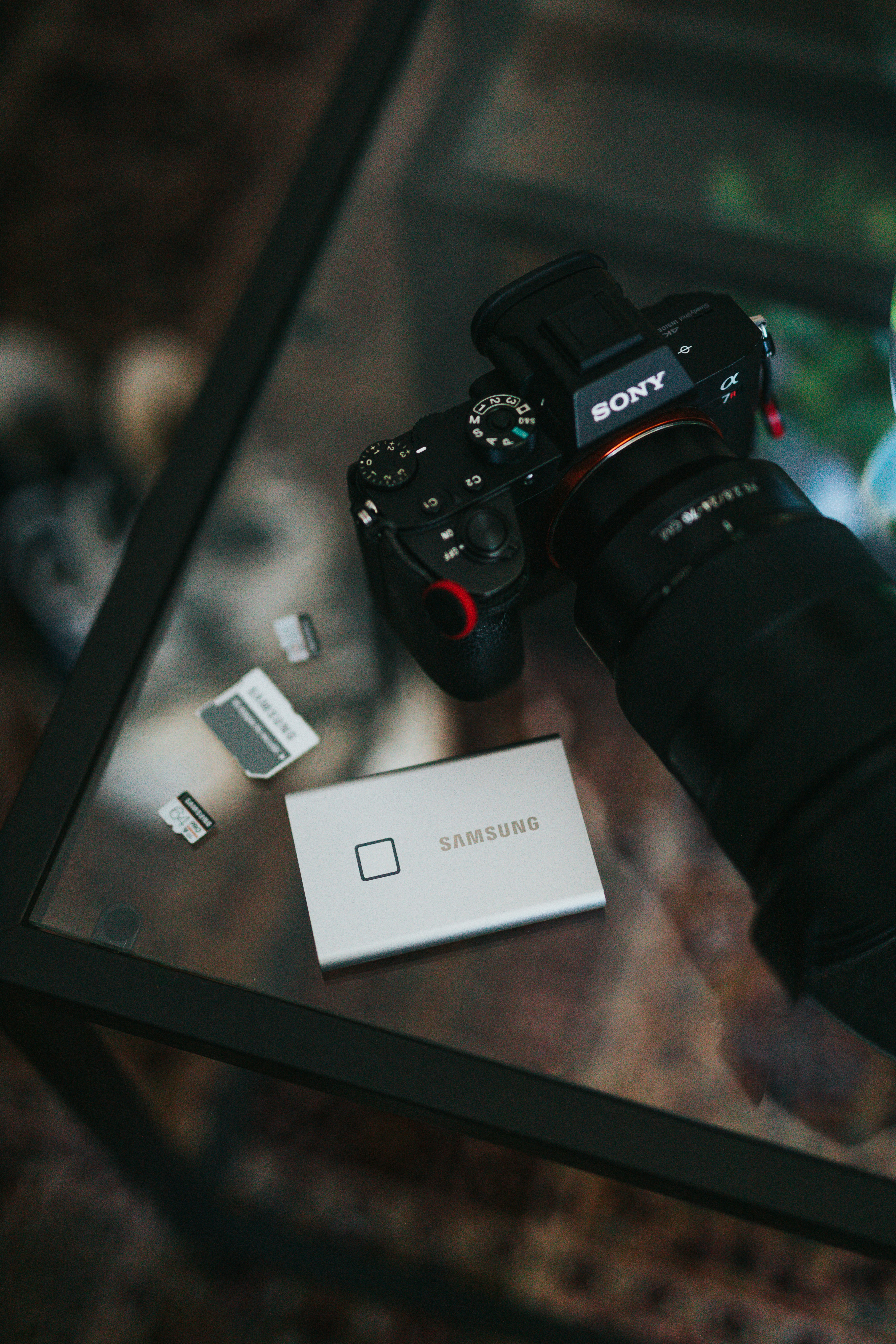 Black nikon dslr camera on brown wooden table photo – Free Grey Image ...