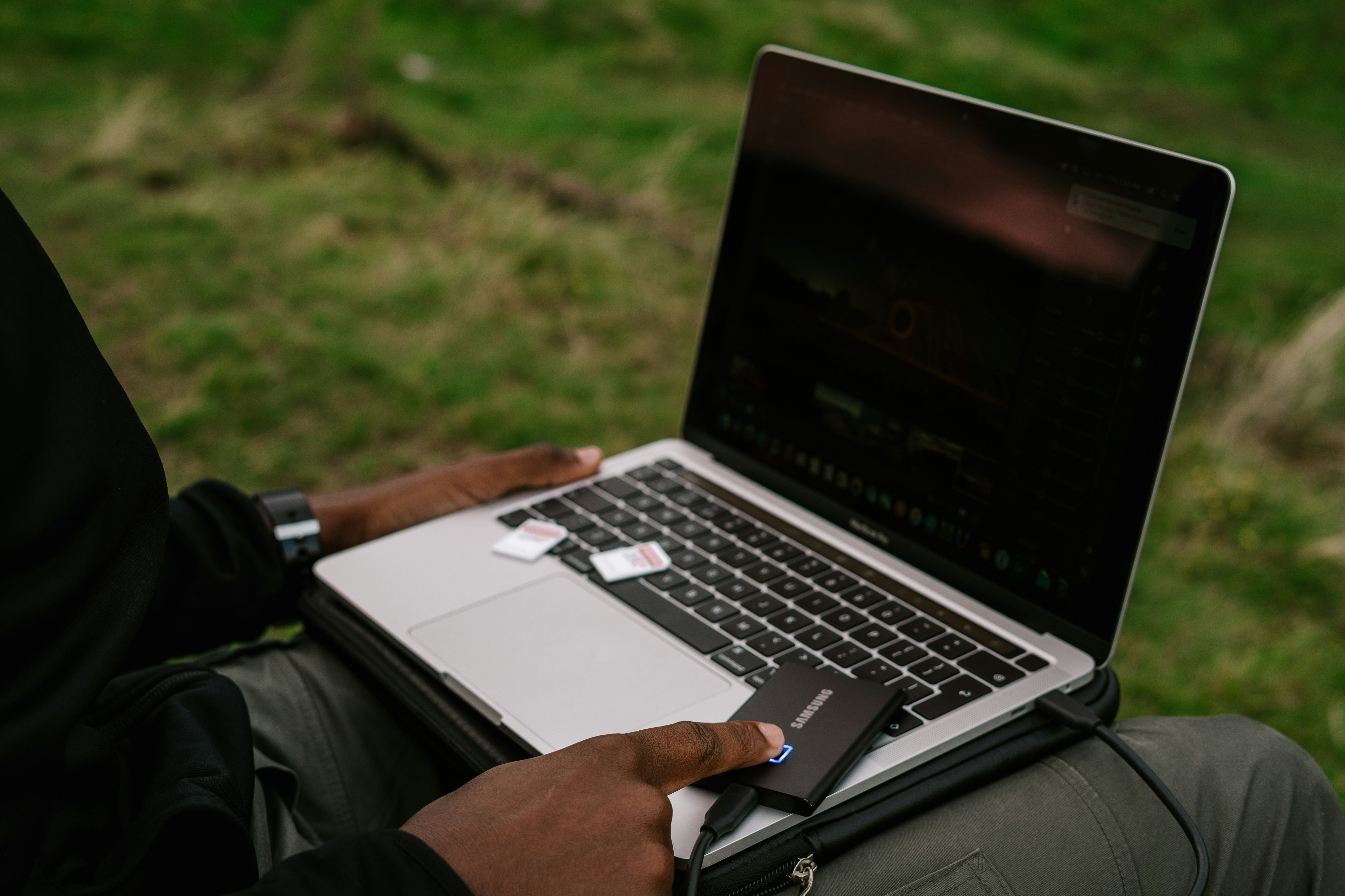 Person using black and silver laptop computer photo – Free Electronics ...