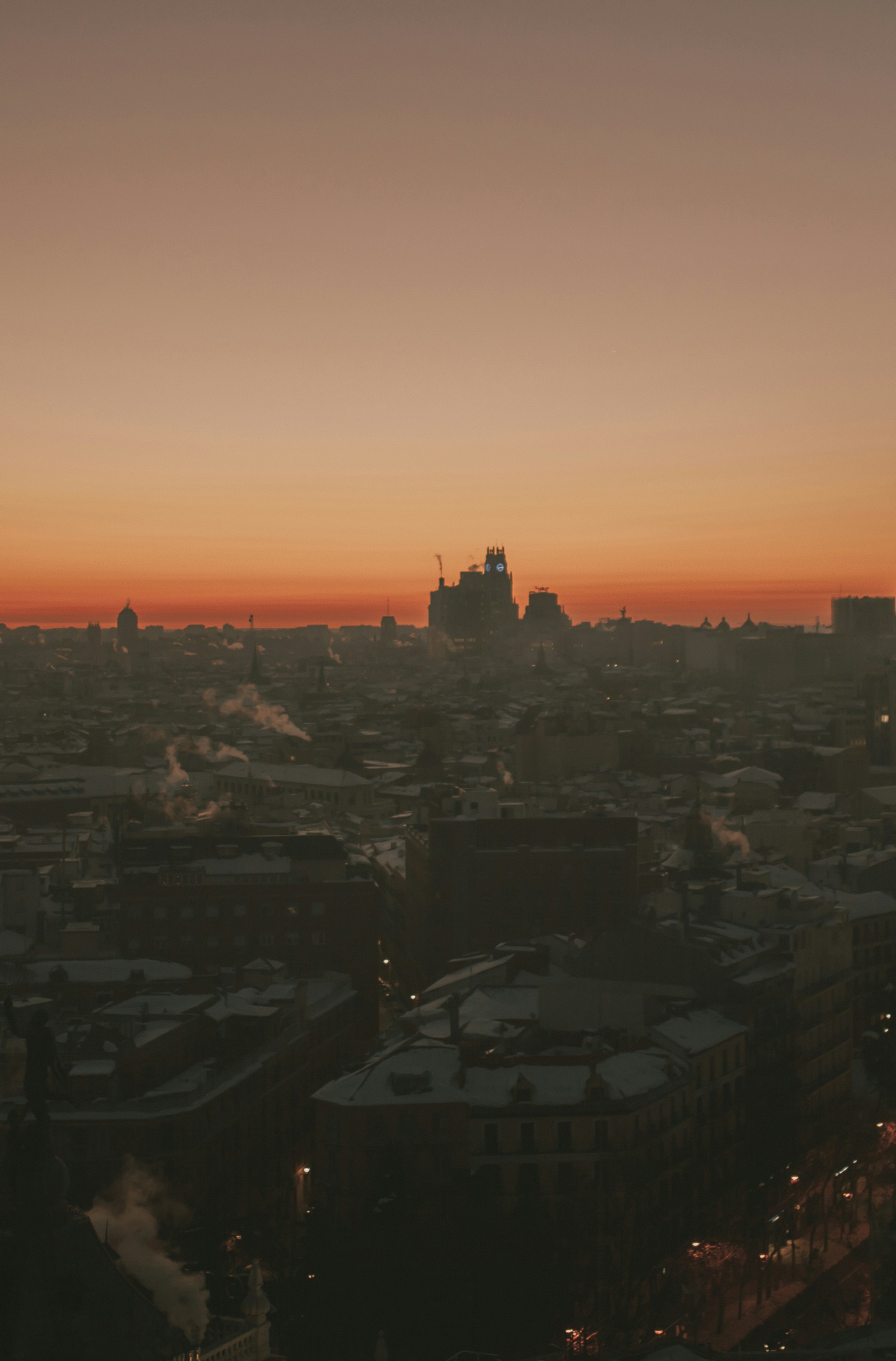 Dusk Over a Steam-Hazed Skyline