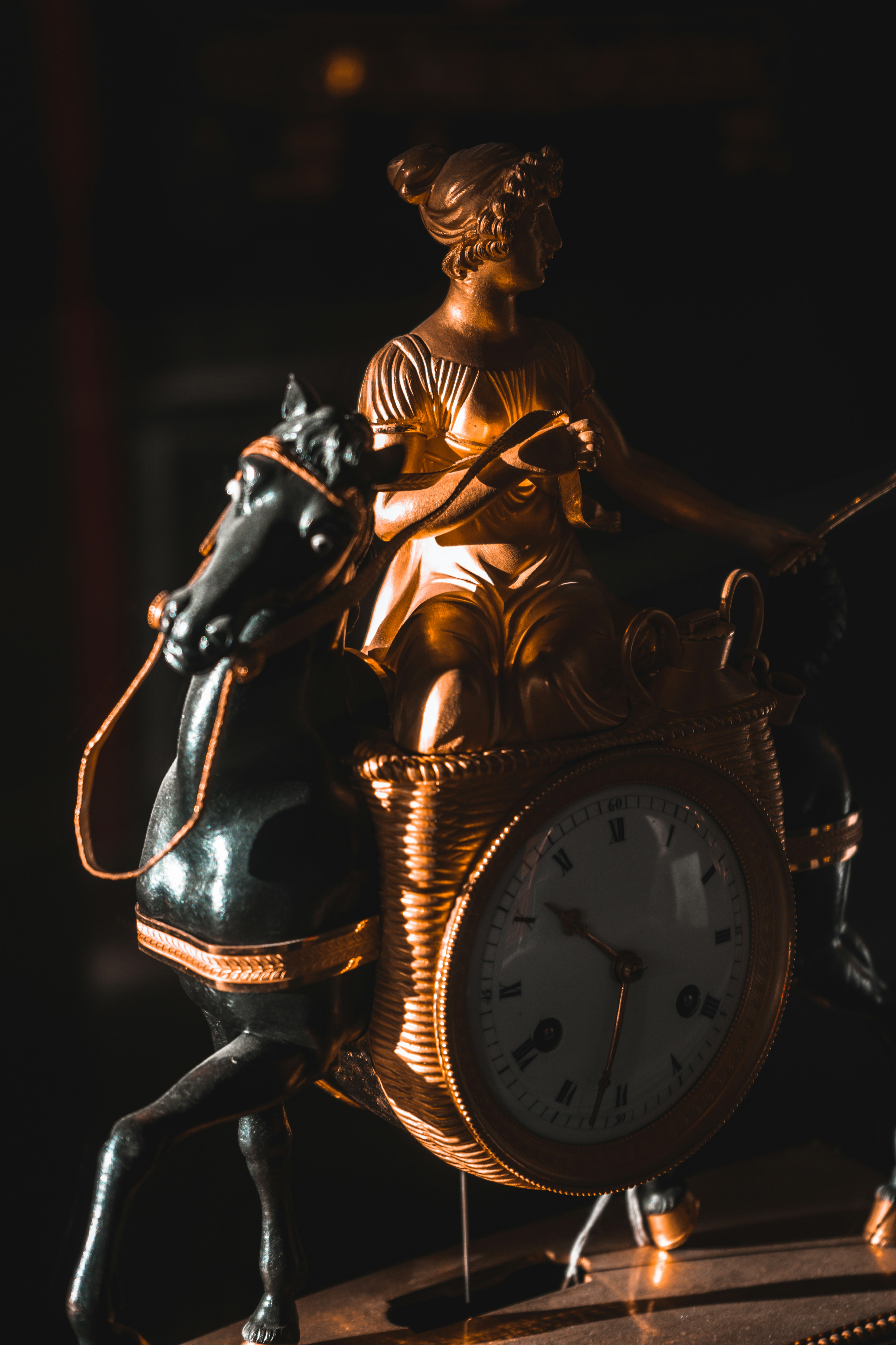 Timekeeper on Steel Steed: A Bronze Carousel Clock