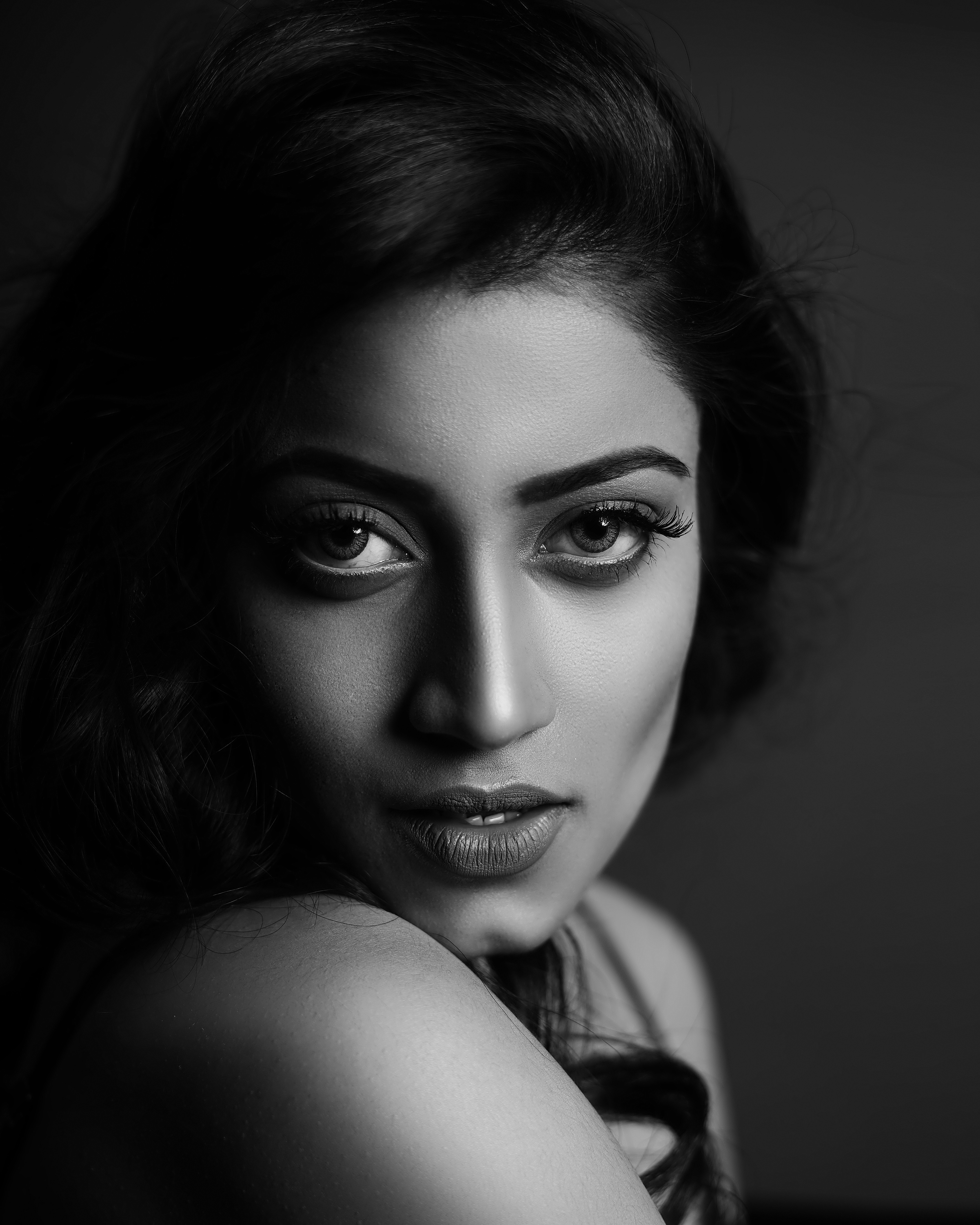 Grayscale photo of womans face photo – Free Woman portrait Image on ...