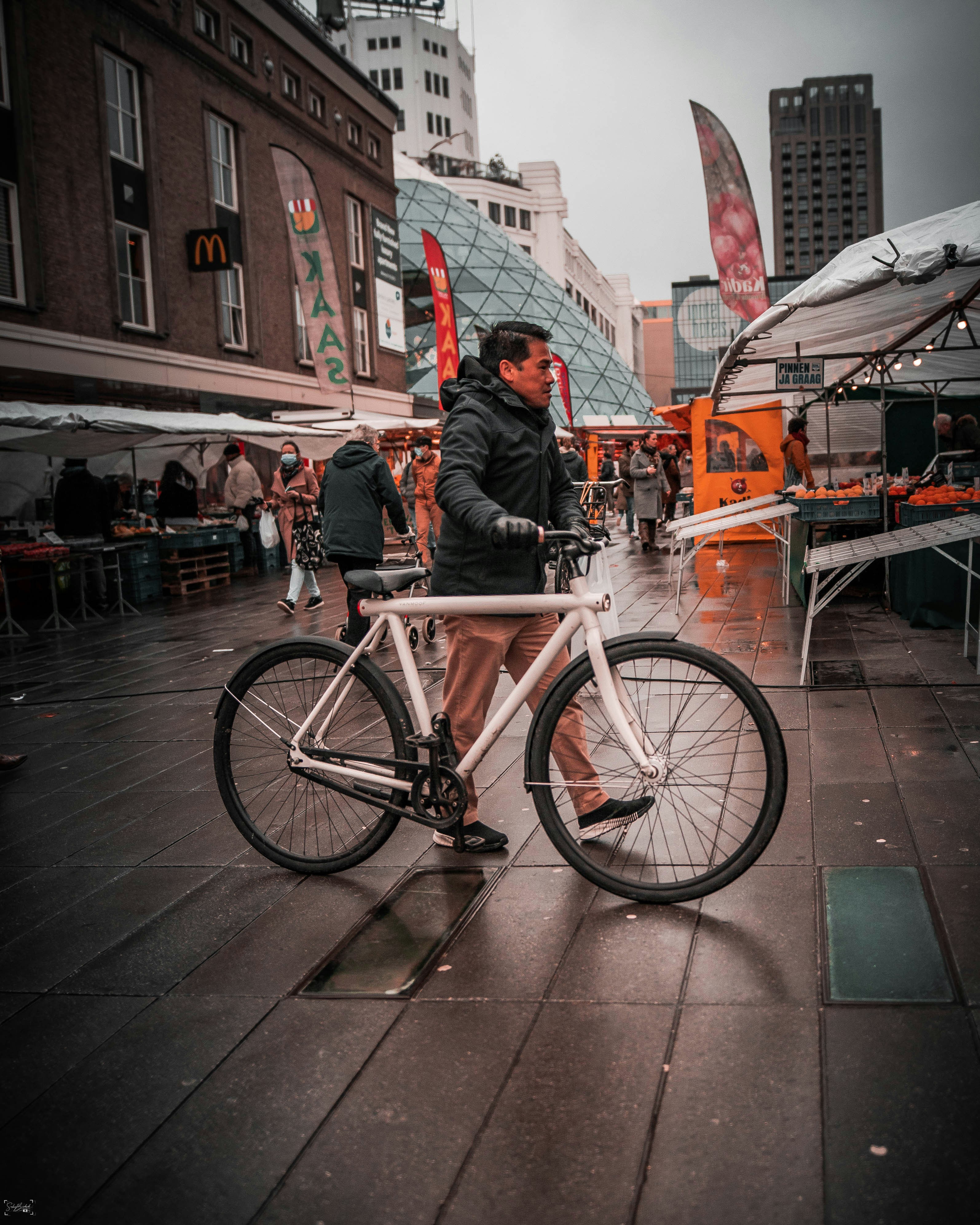 Urban Journey: A Cyclist's Path Through Market Streets