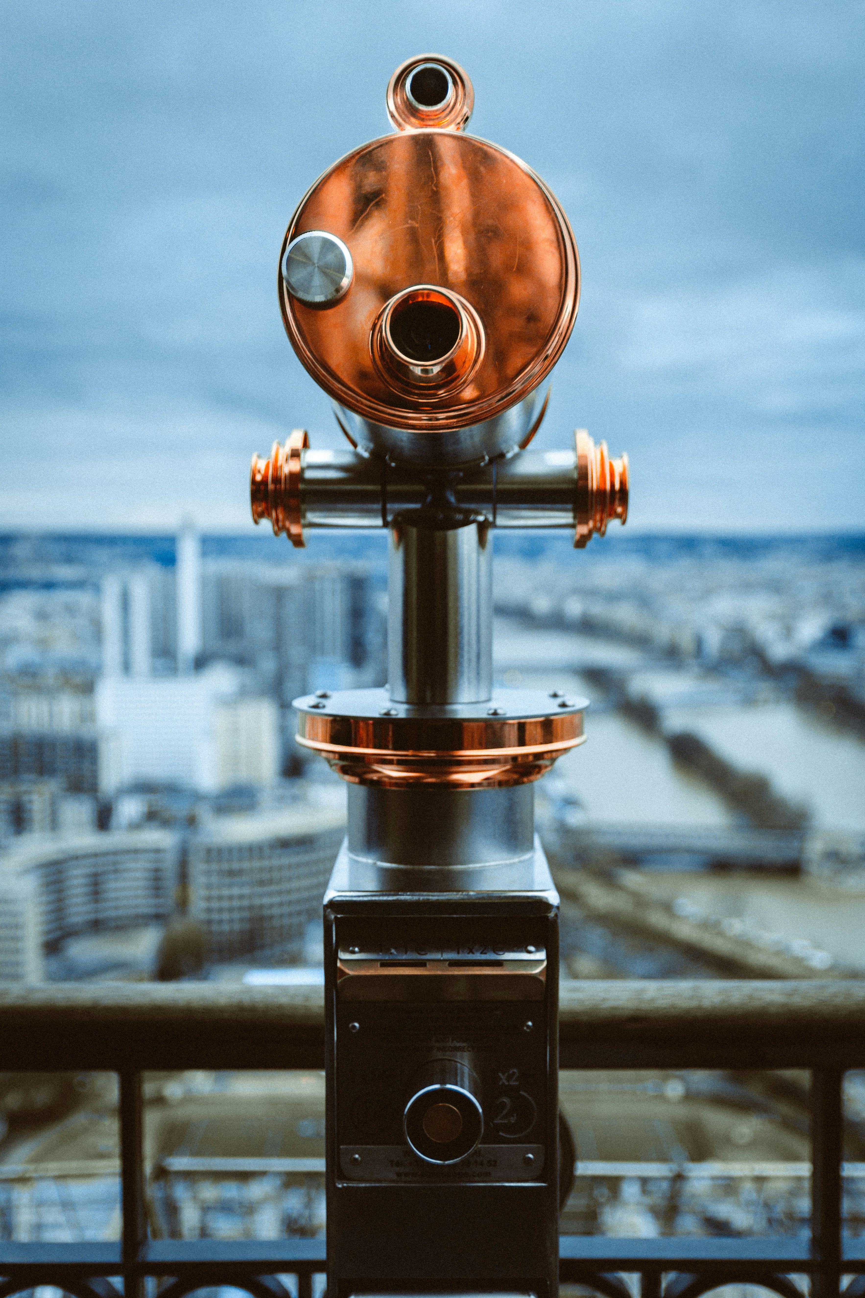 gold and silver coin operated telescope