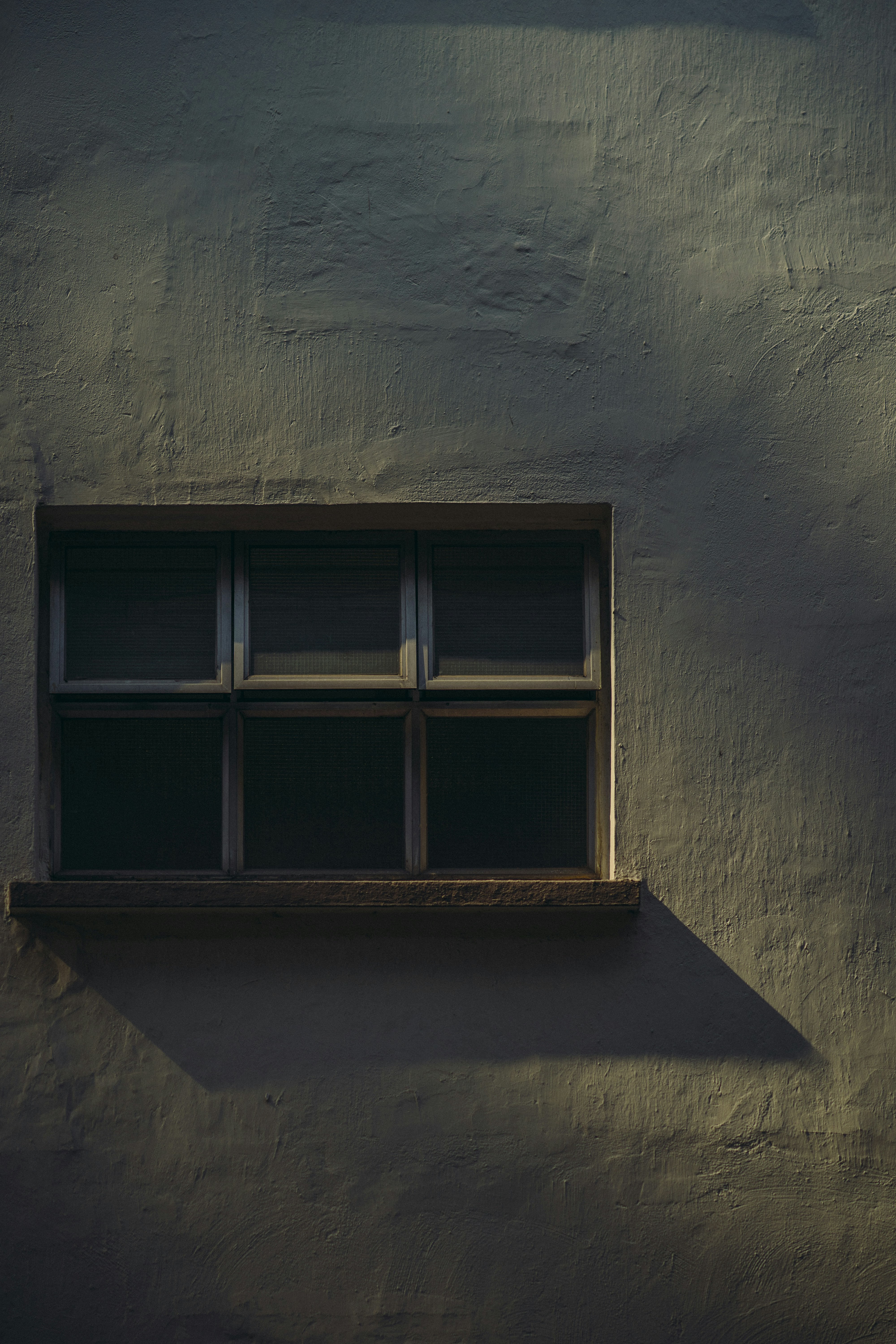 Brown wooden window frame on gray concrete wall photo – Free Window ...