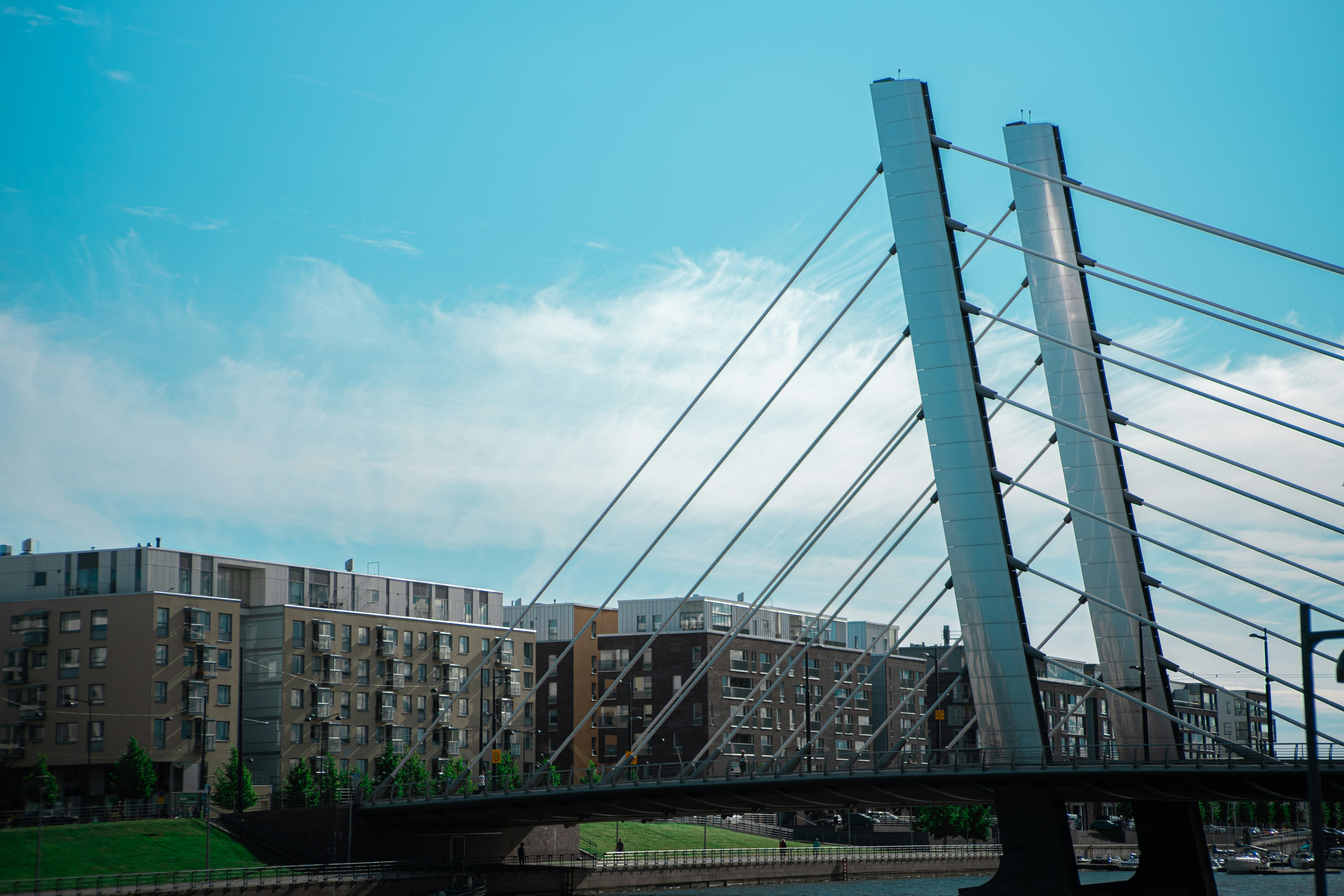 Gray steel bridge under blue sky during daytime photo – Free Ruoholahti ...
