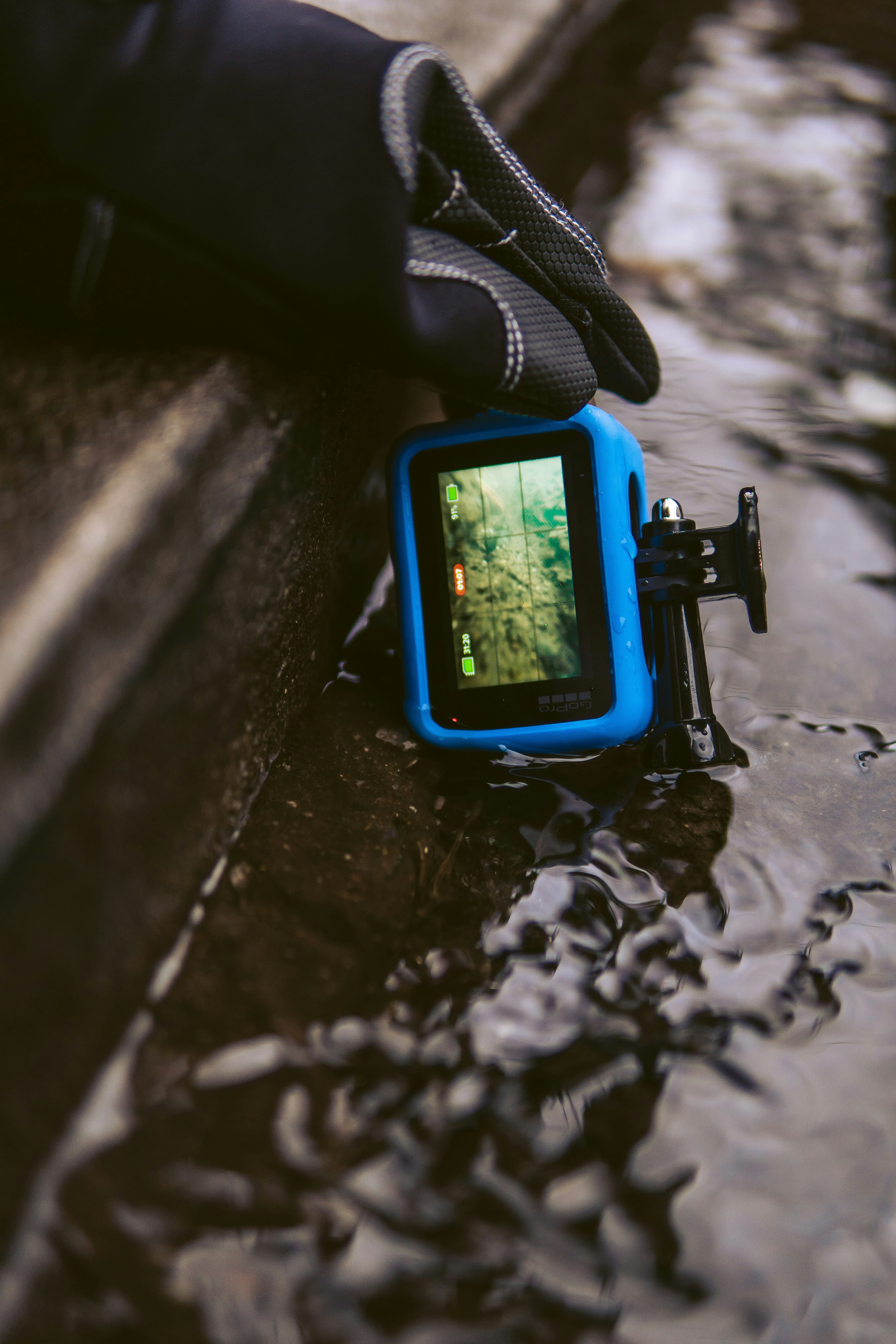 Blue Rugged Action Cam in a Quiet Tide Glow