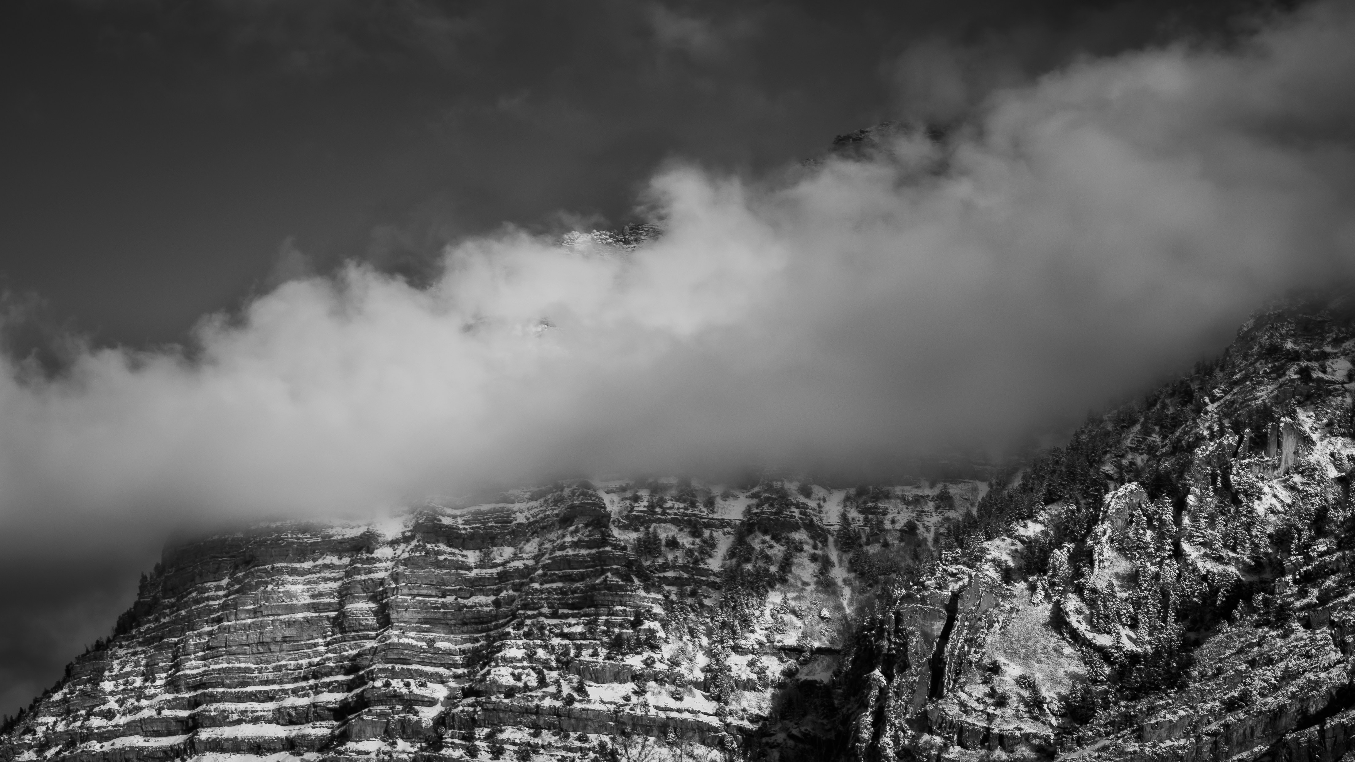 Grayscale photo of mountain range photo – Free Grey Image on Unsplash