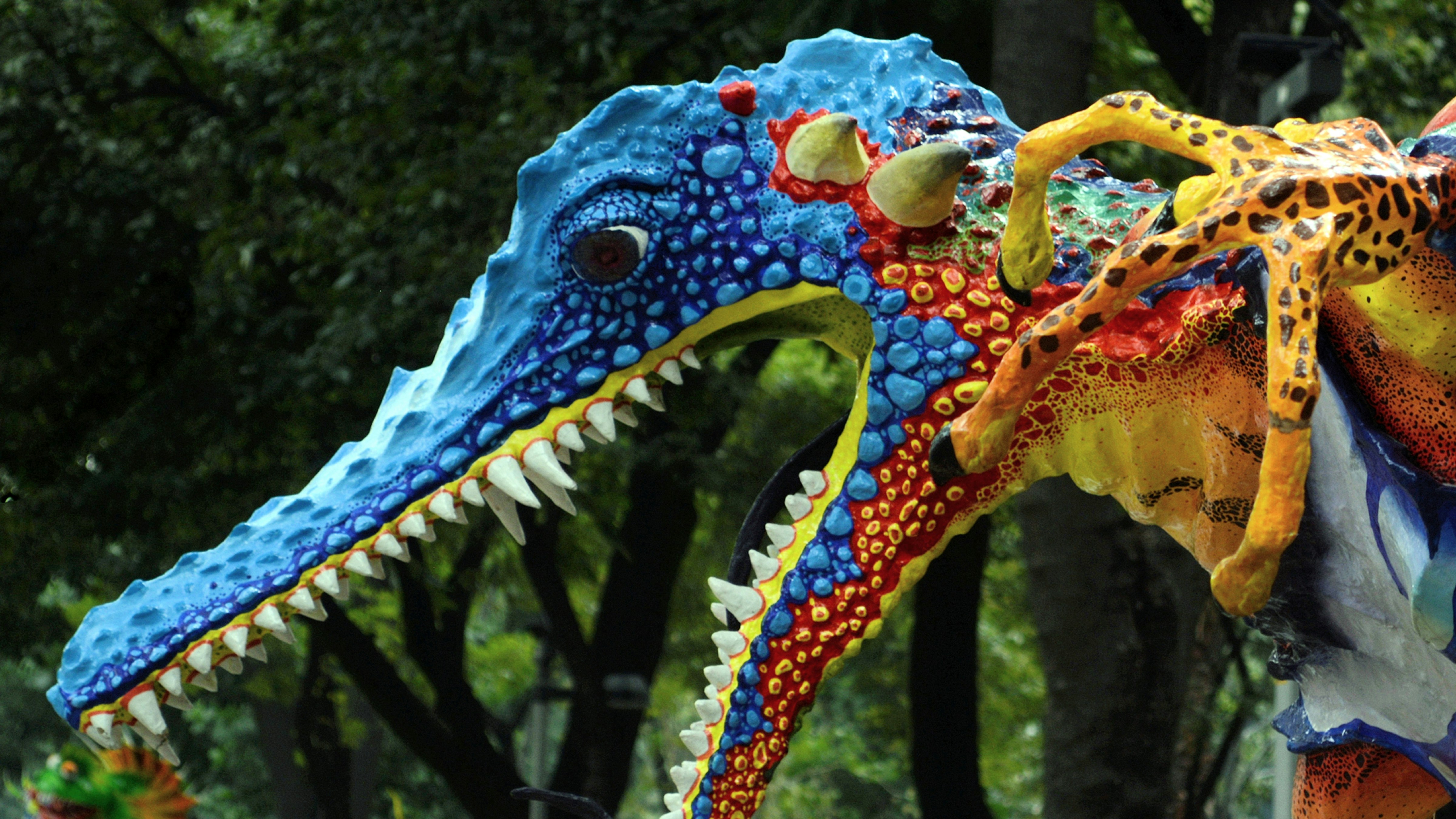 Chromatic Dragon: A Street Exhibit in Vivid Scale