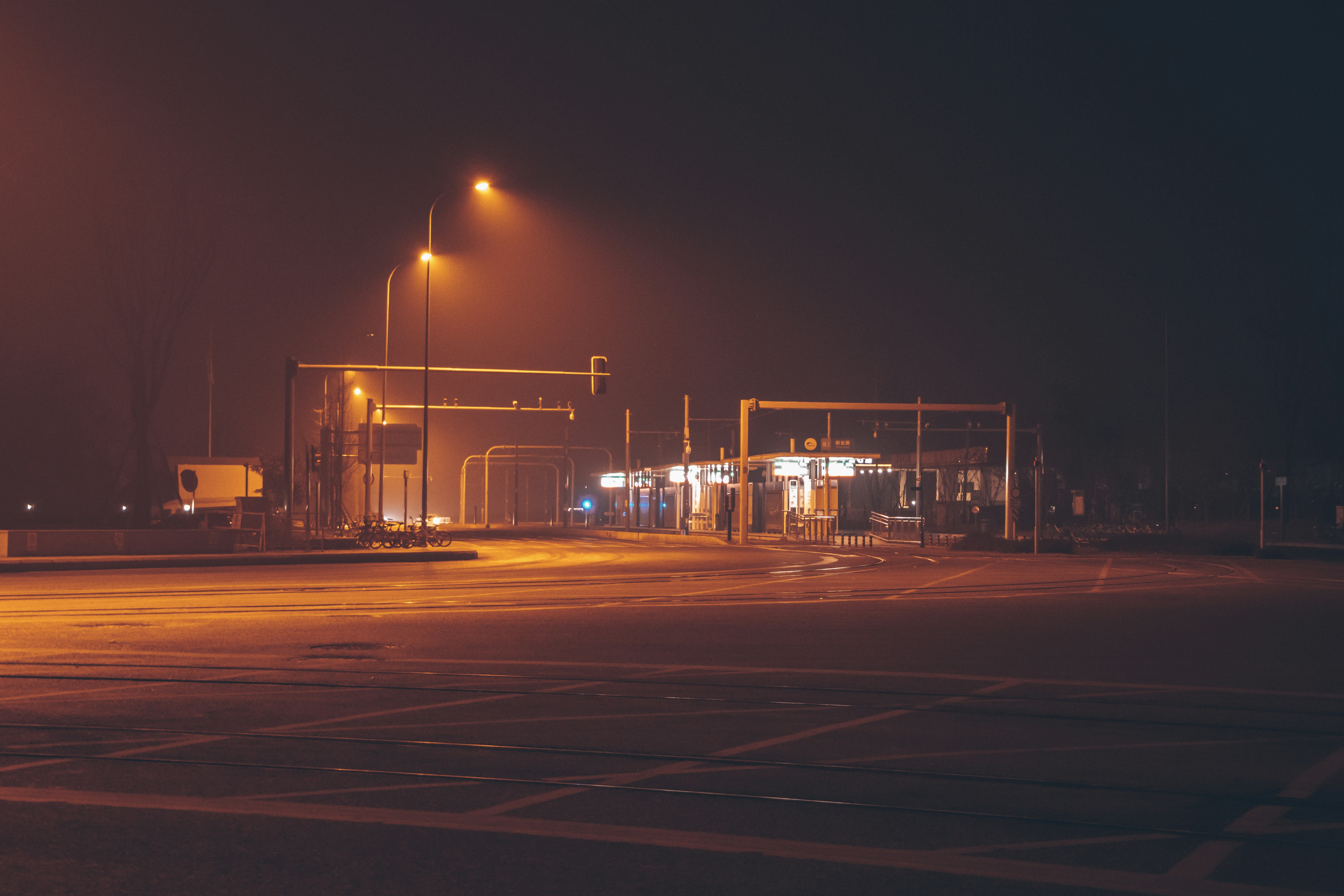 Street lights turned on during night time photo – Free Chengdu Image on ...