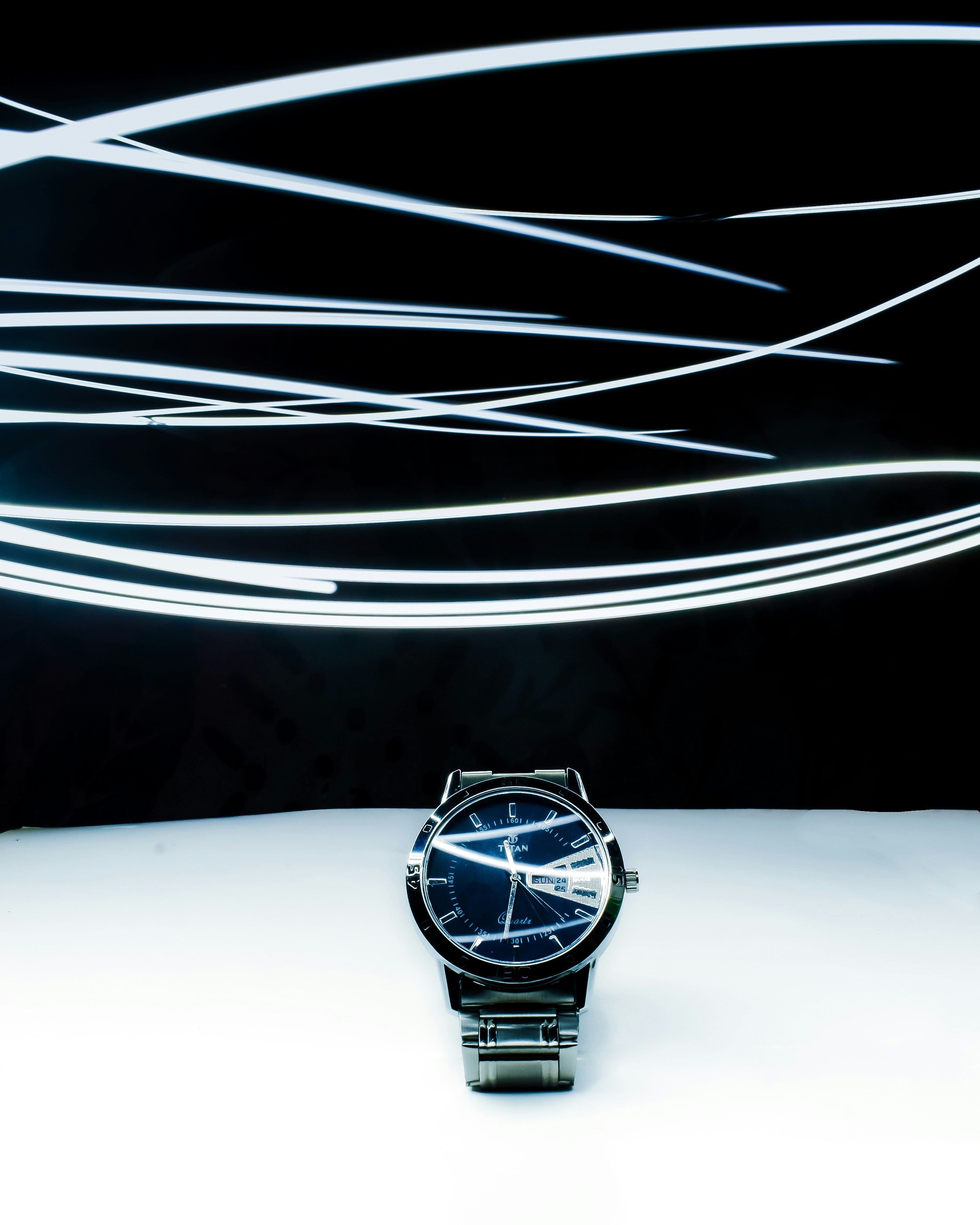 Time Under Neon Trails: A Minimal Watch Portrait in a Dark Studio