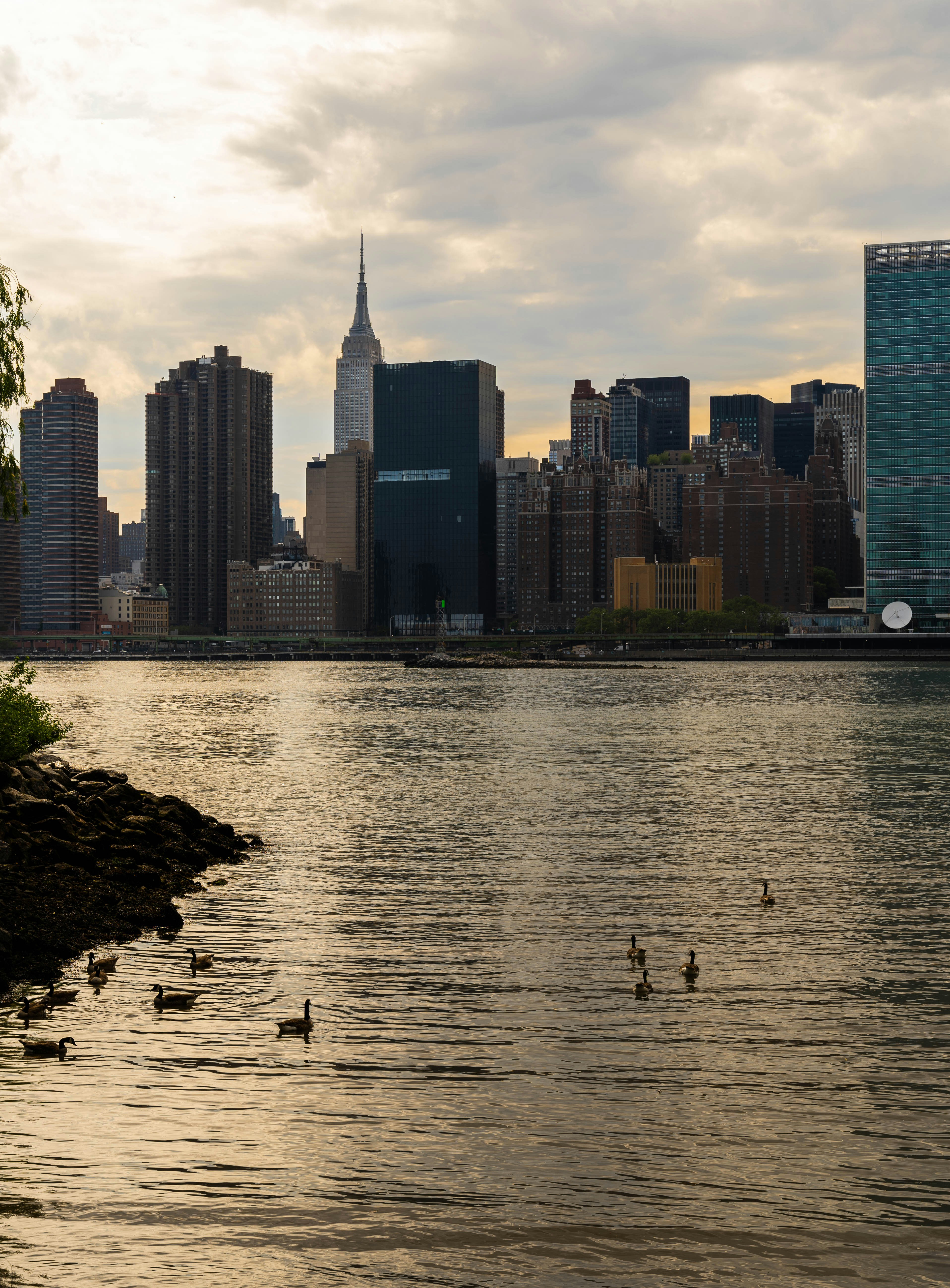 Rising Skyline Above the Hudson at Dusk