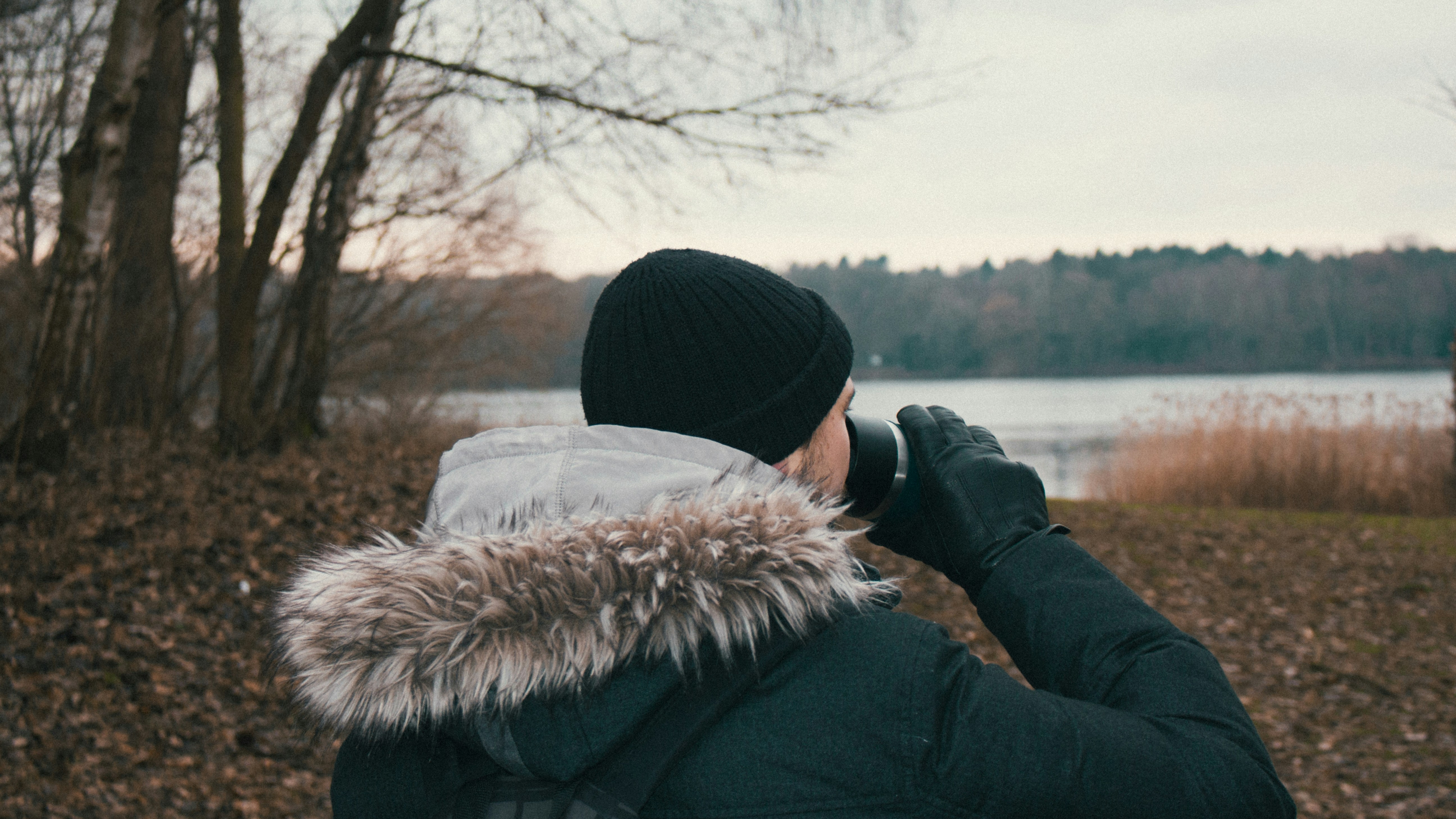 Hooded Gaze by the Quiet Lake at Dusk