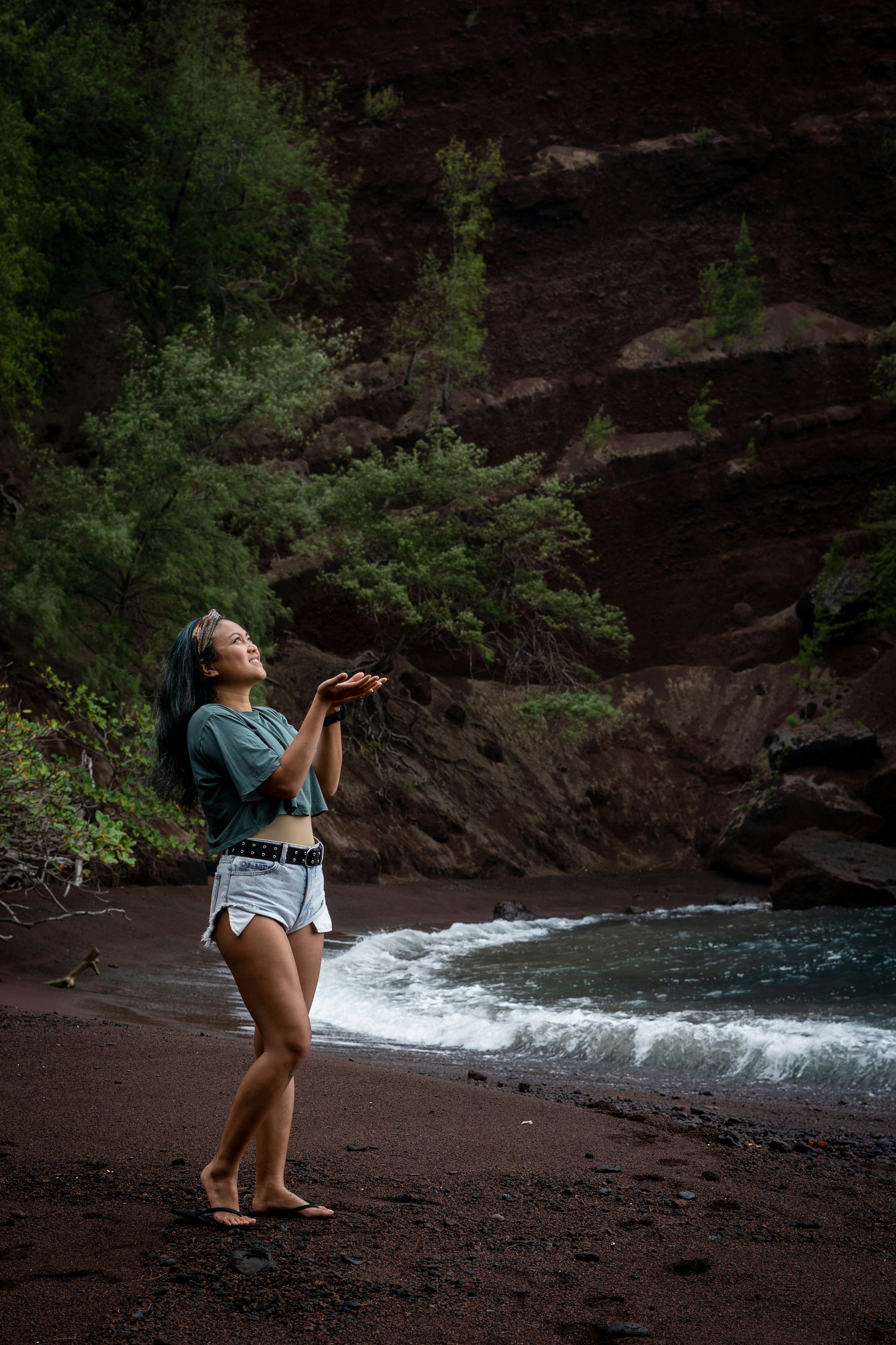 Kaihalulu Red Sand Beach  - One of the many stops on the Road to Hana, Maui, Hawaii