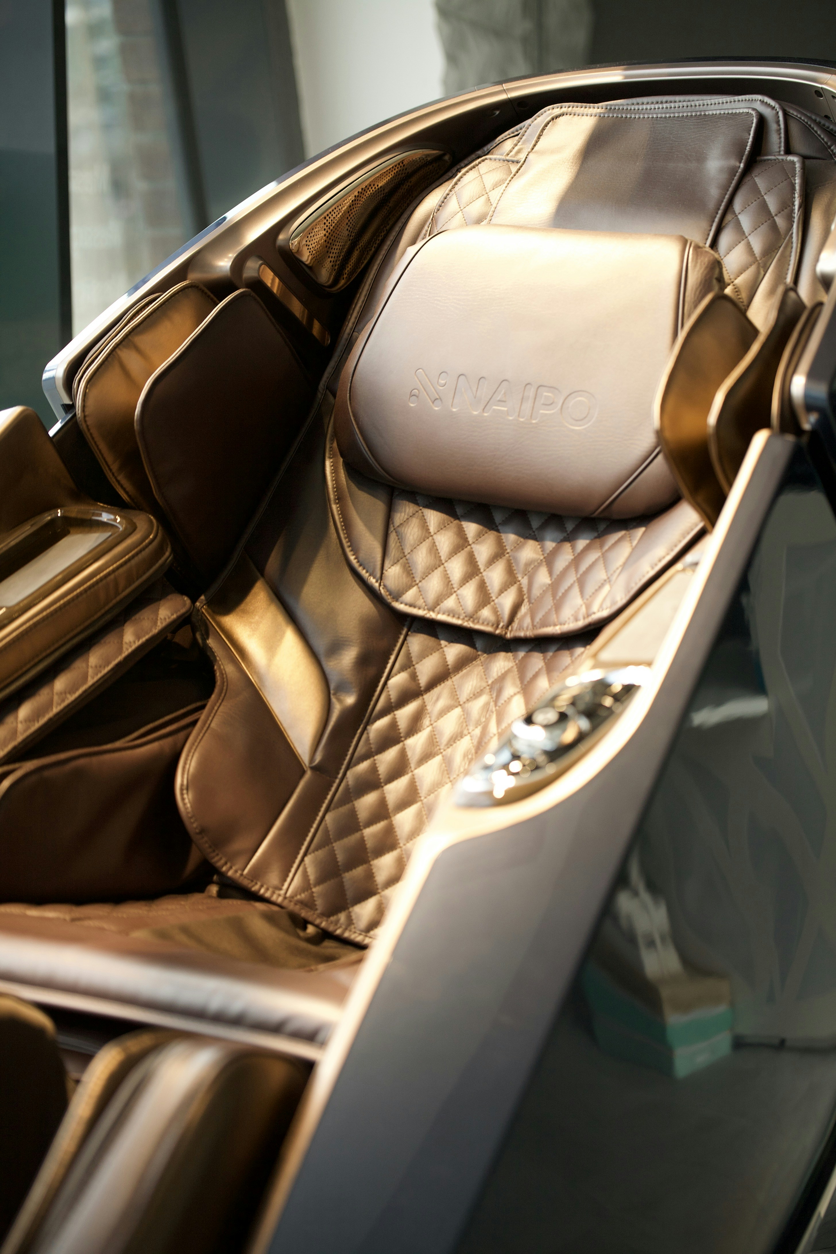 brown leather bag on car seat