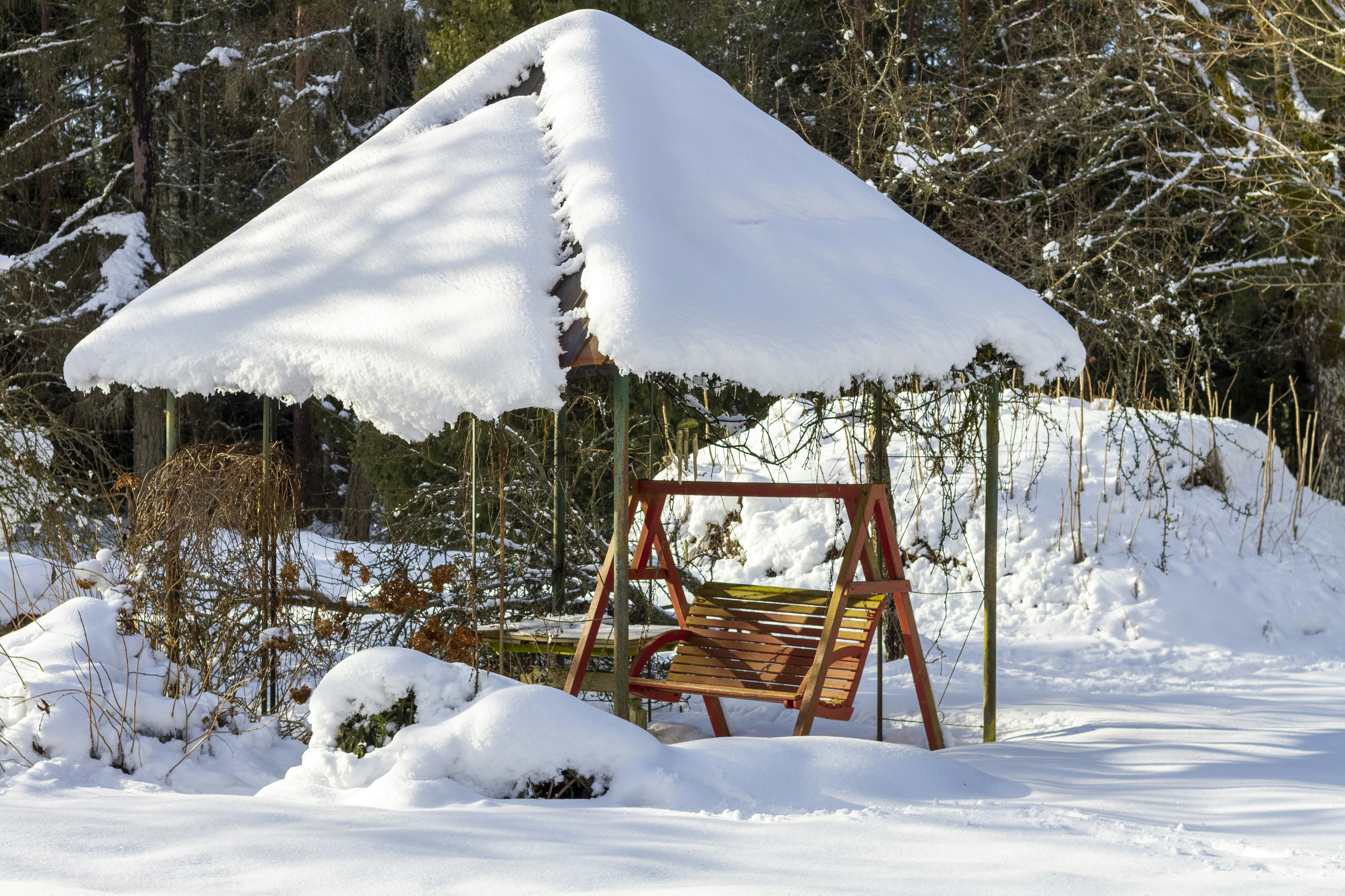 Winter's Embrace: A Snow-Covered Retreat
