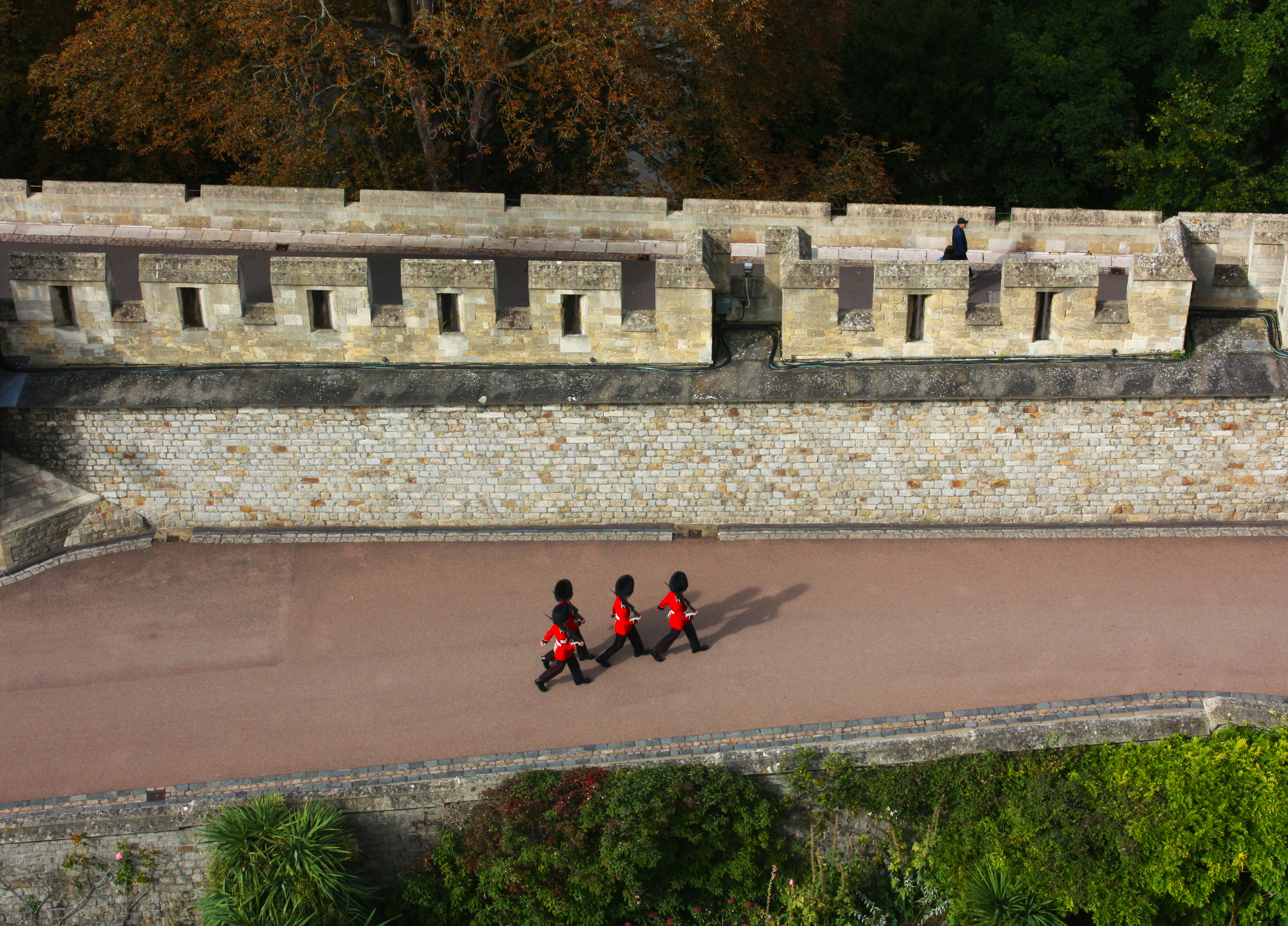 March of the Guards Along Historic Battlement