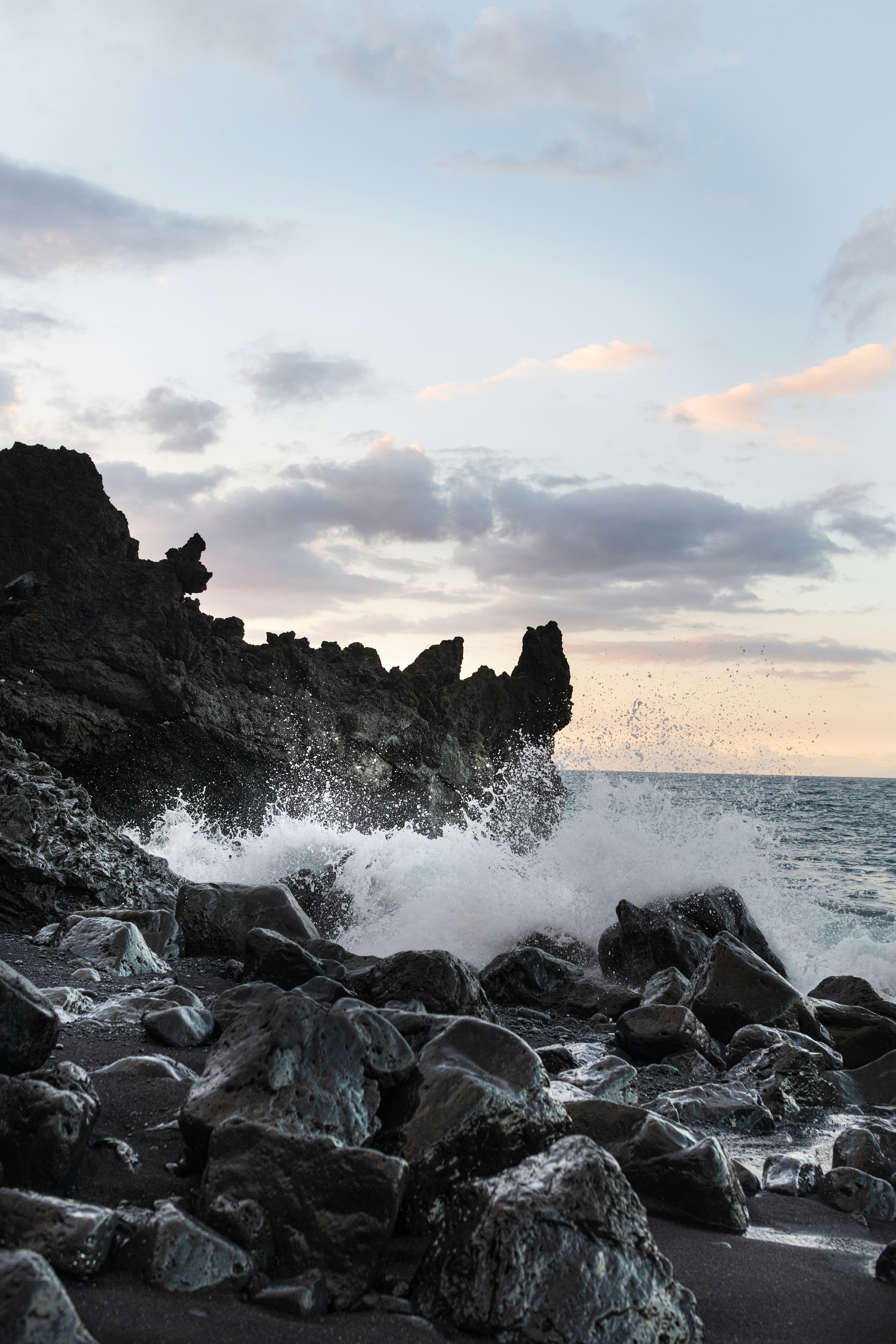 Waves Crashing On Rocks